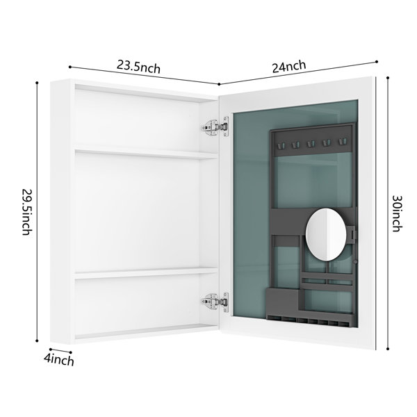 Latitude Run® 24'' W X 30'' H Bathroom Medicine Cabinet, Wooden Door ...