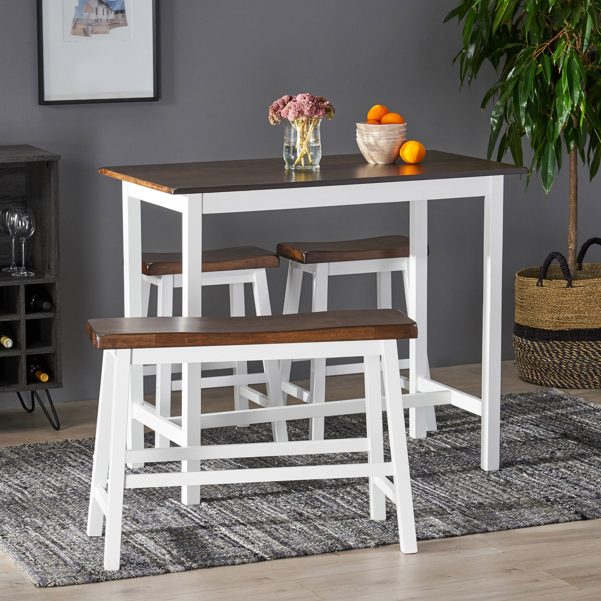 Gracie Oaks BAR SET TABLE WITH 3 BARSTOOL CHAIRS - Wayfair Canada