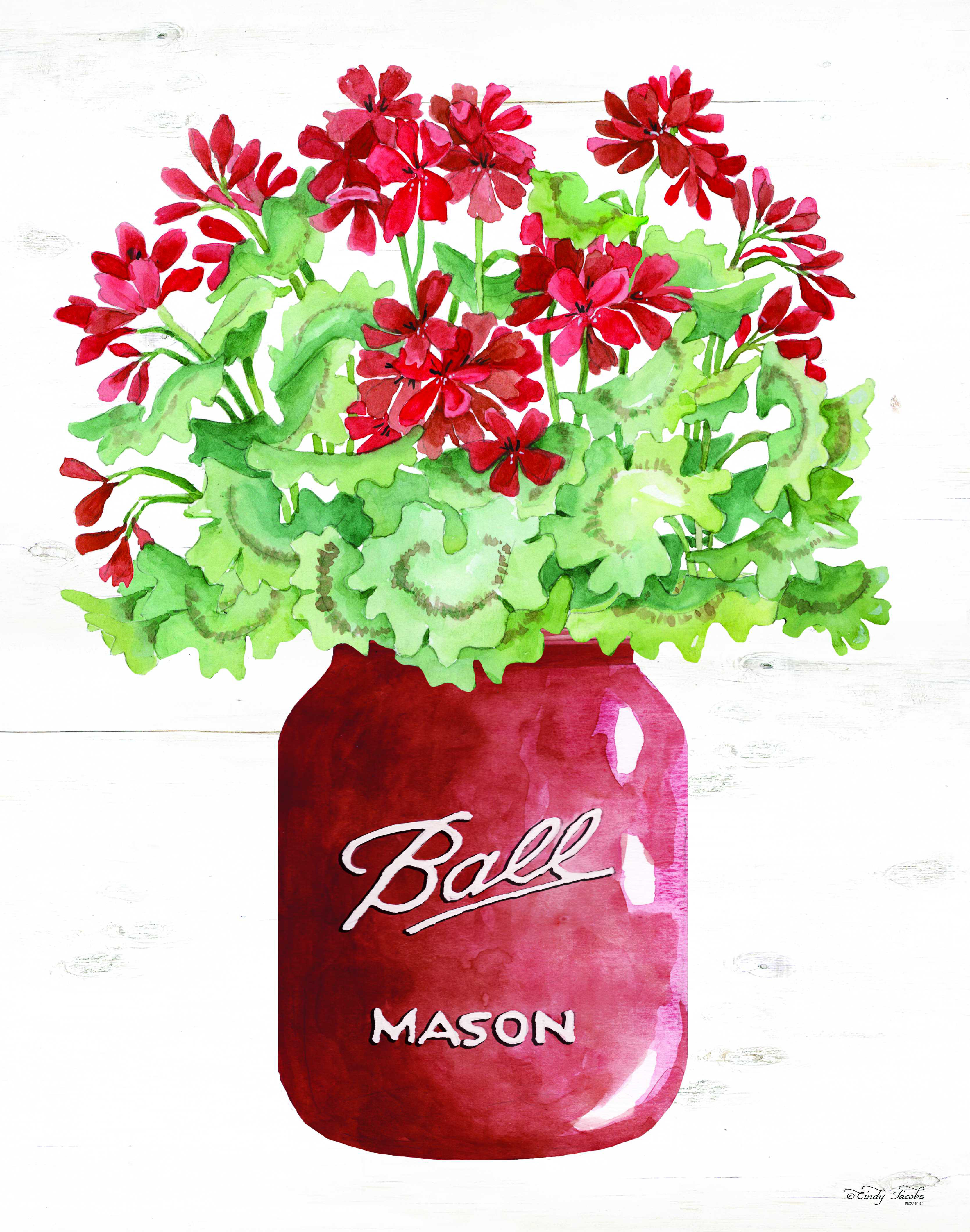 Wildon Home® Patriotic Red Jar by Cindy Jacobs - Wrapped Canvas Print ...