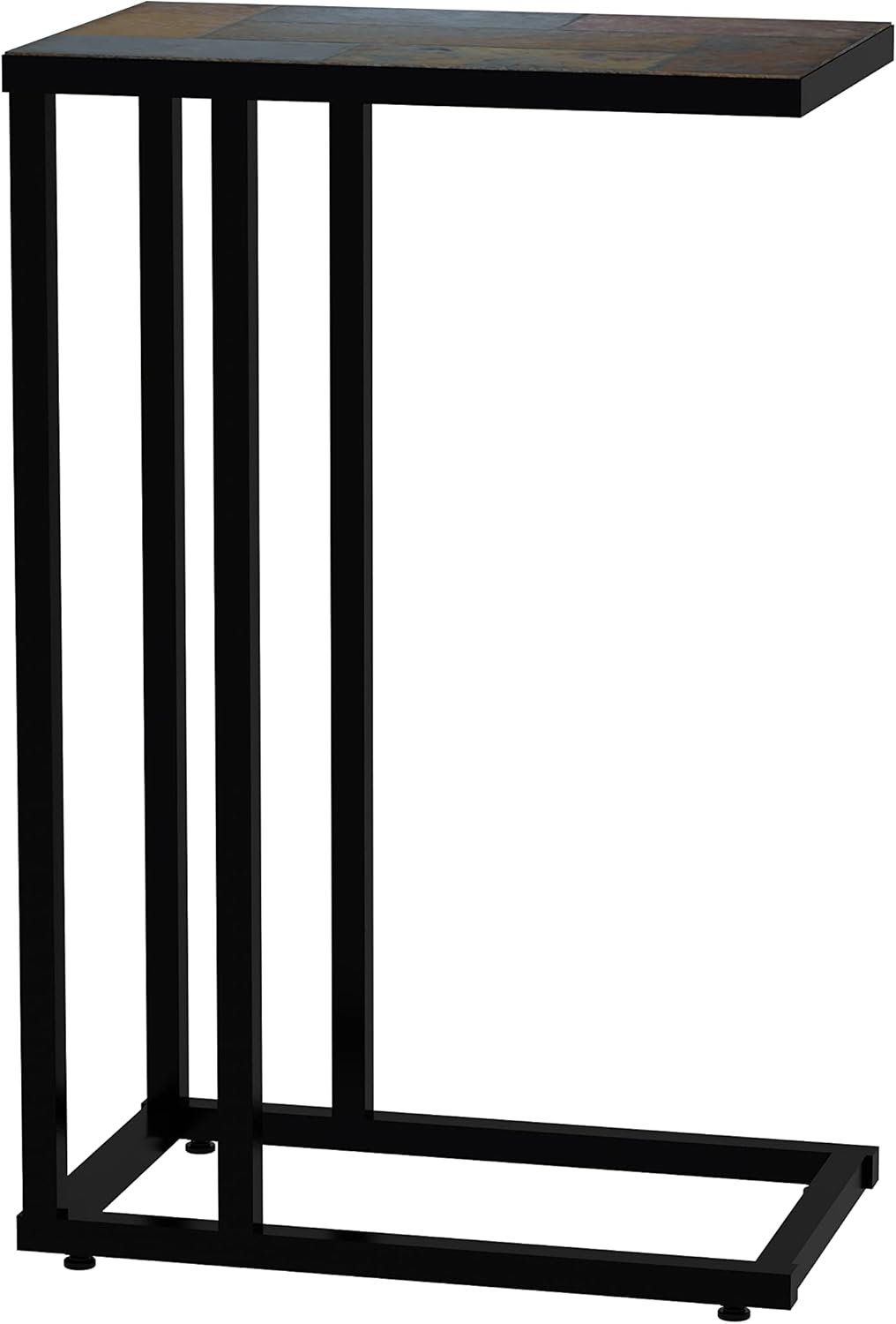 17 Stories C-Shaped End Table With Natural Slate Table Top, Rustproof ...