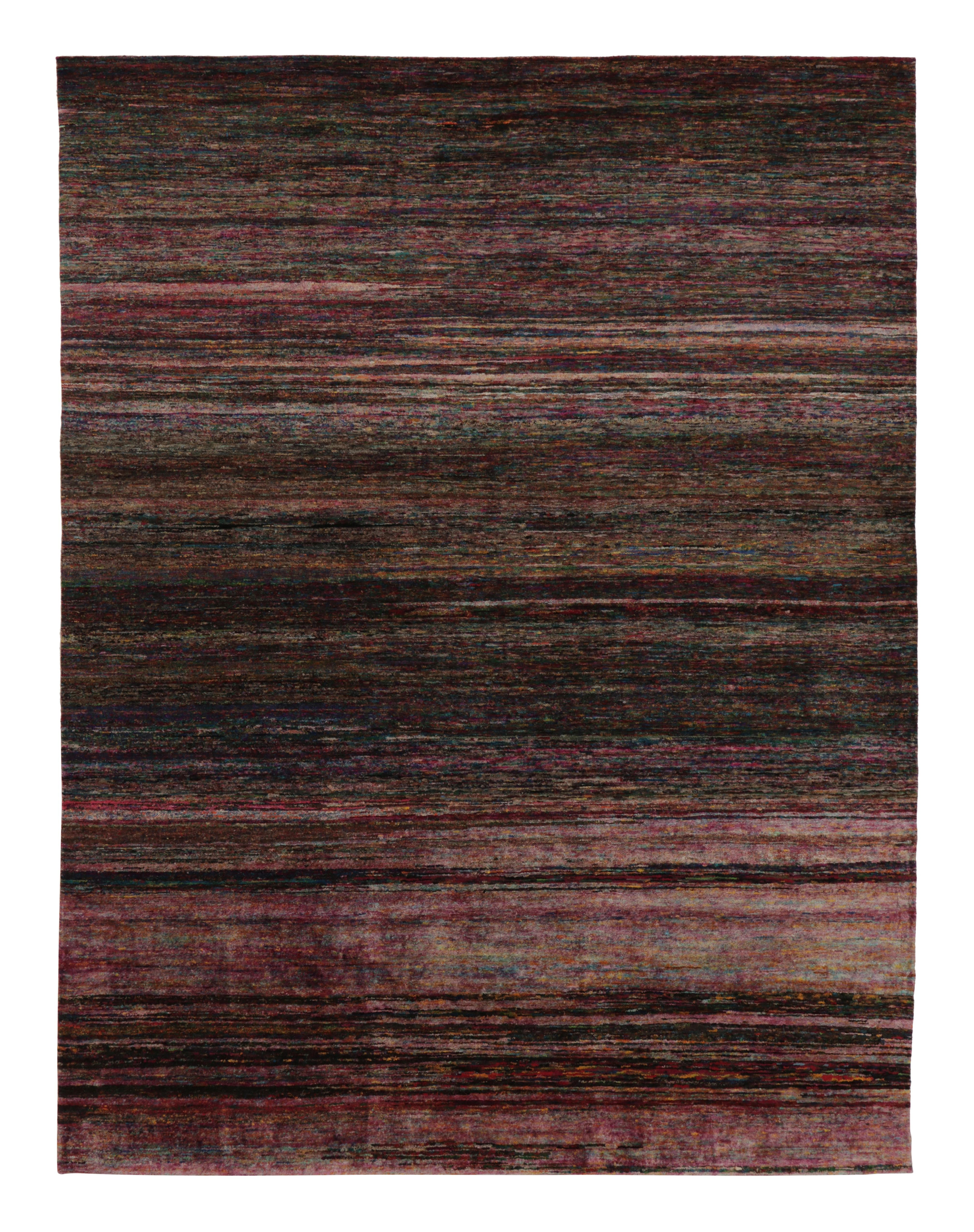 Rug & Kilim’S Modern Textural Rug, Vibrant Polychromatic Striae Over ...
