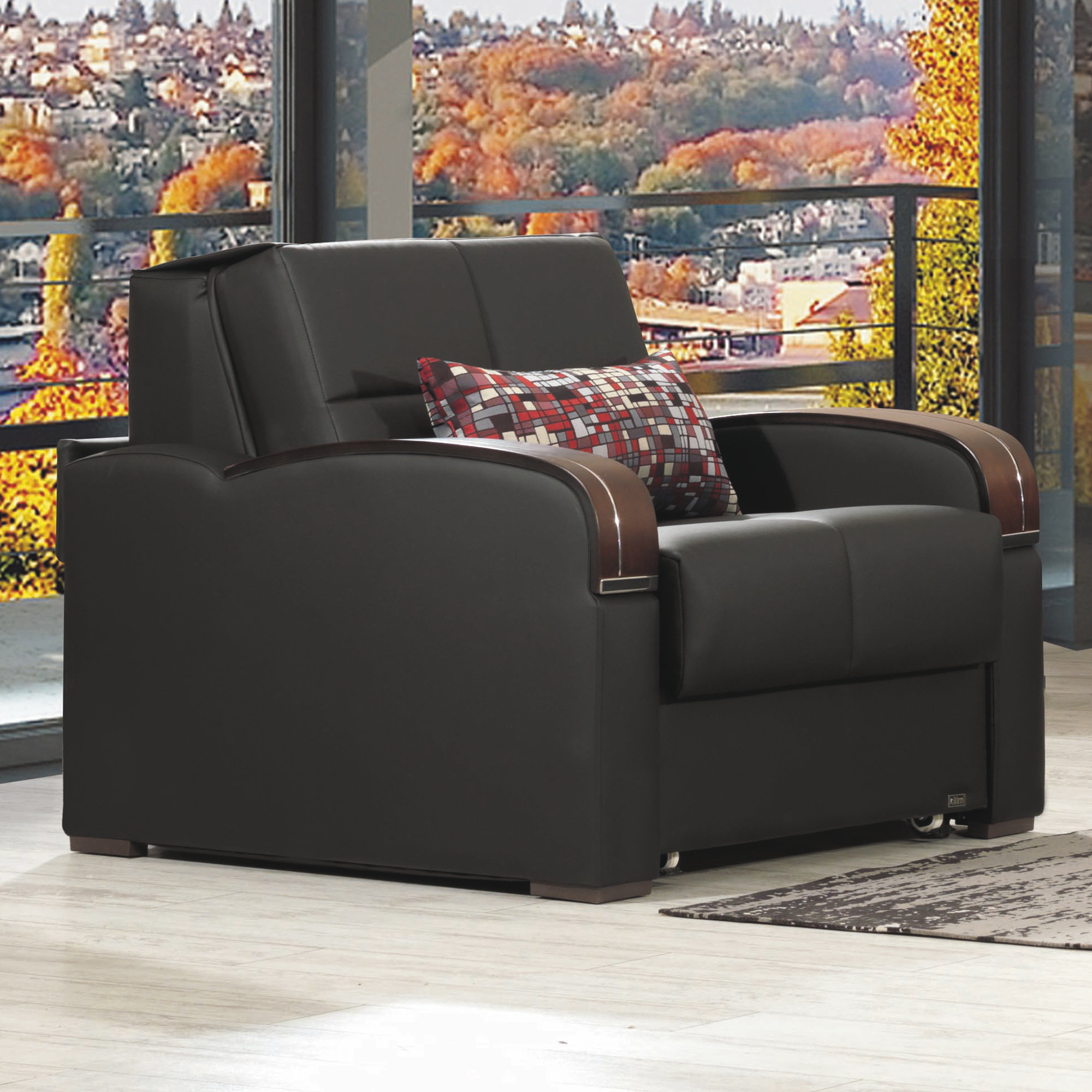 Hokku Designs Upholstered Convertible Armchair with Storage | Wayfair