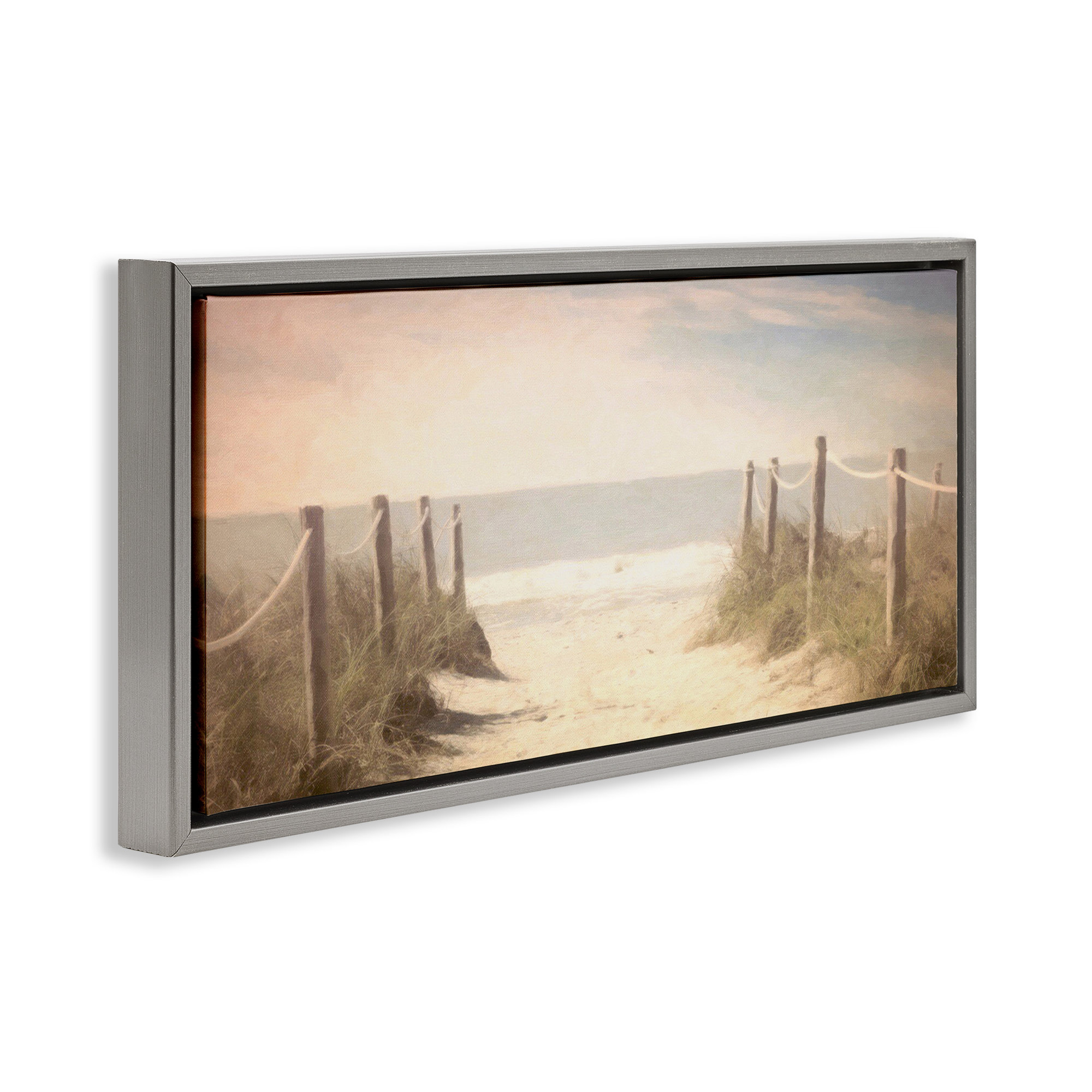 Highland Dunes Dreamy Coastal Walkway Framed Floater Canvas Wall Art by ...