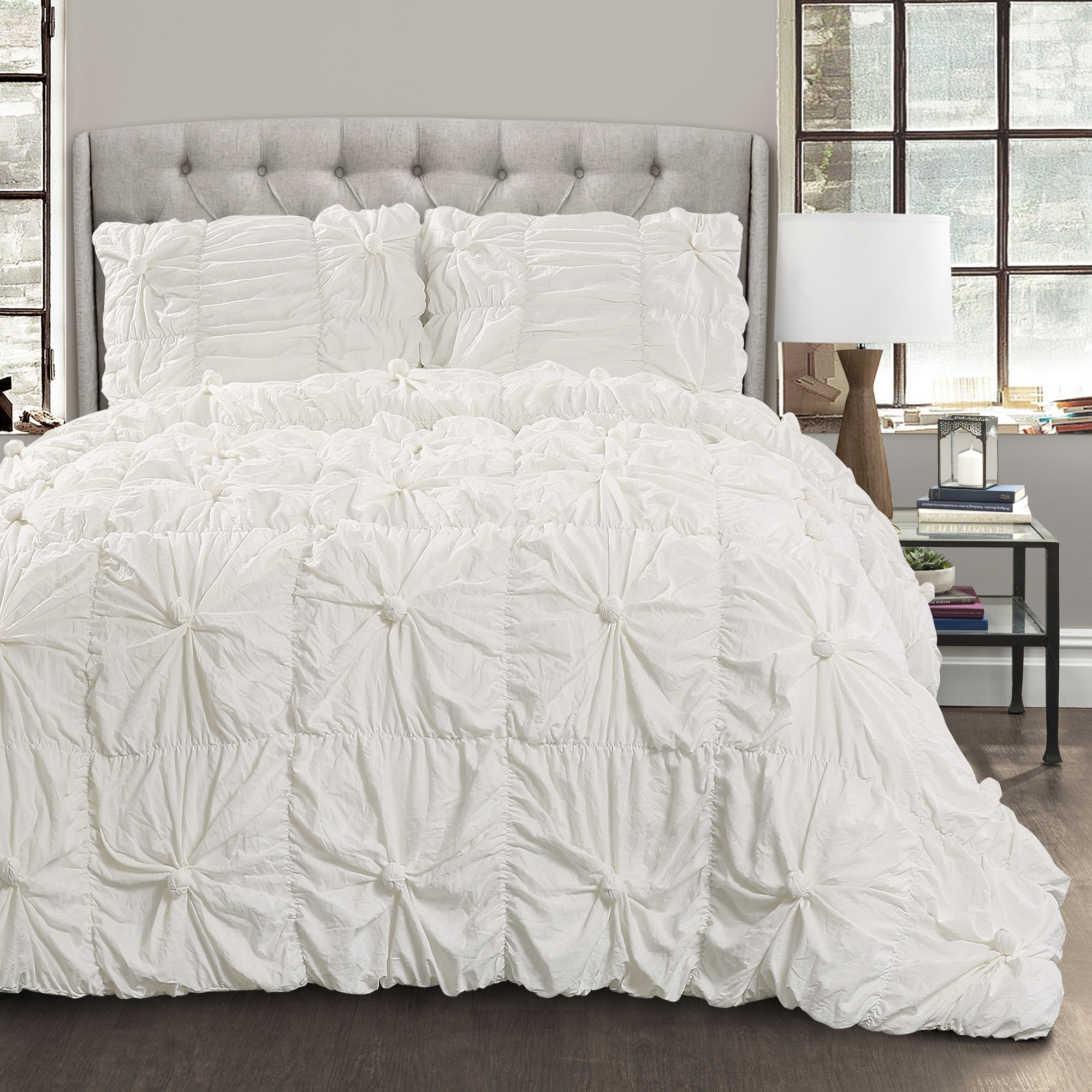 Lush Decor Bella 100% Cotton Modern & Contemporary 3 Piece Comforter ...