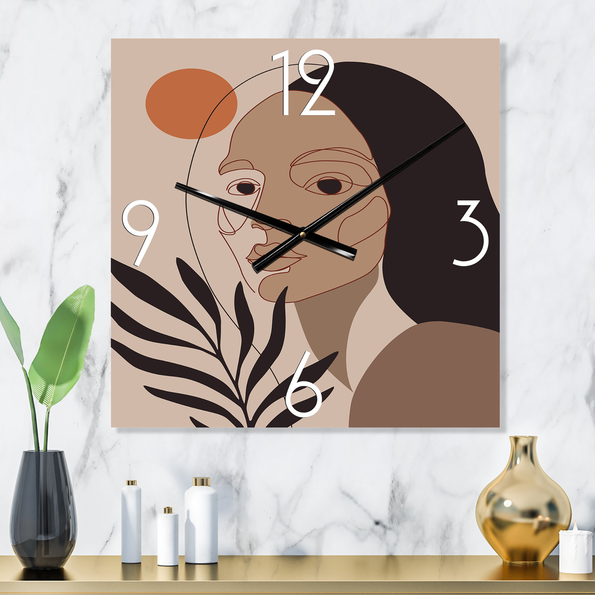 East Urban Home Retro Minimal Portrait of Young Woman - Modern Wall ...