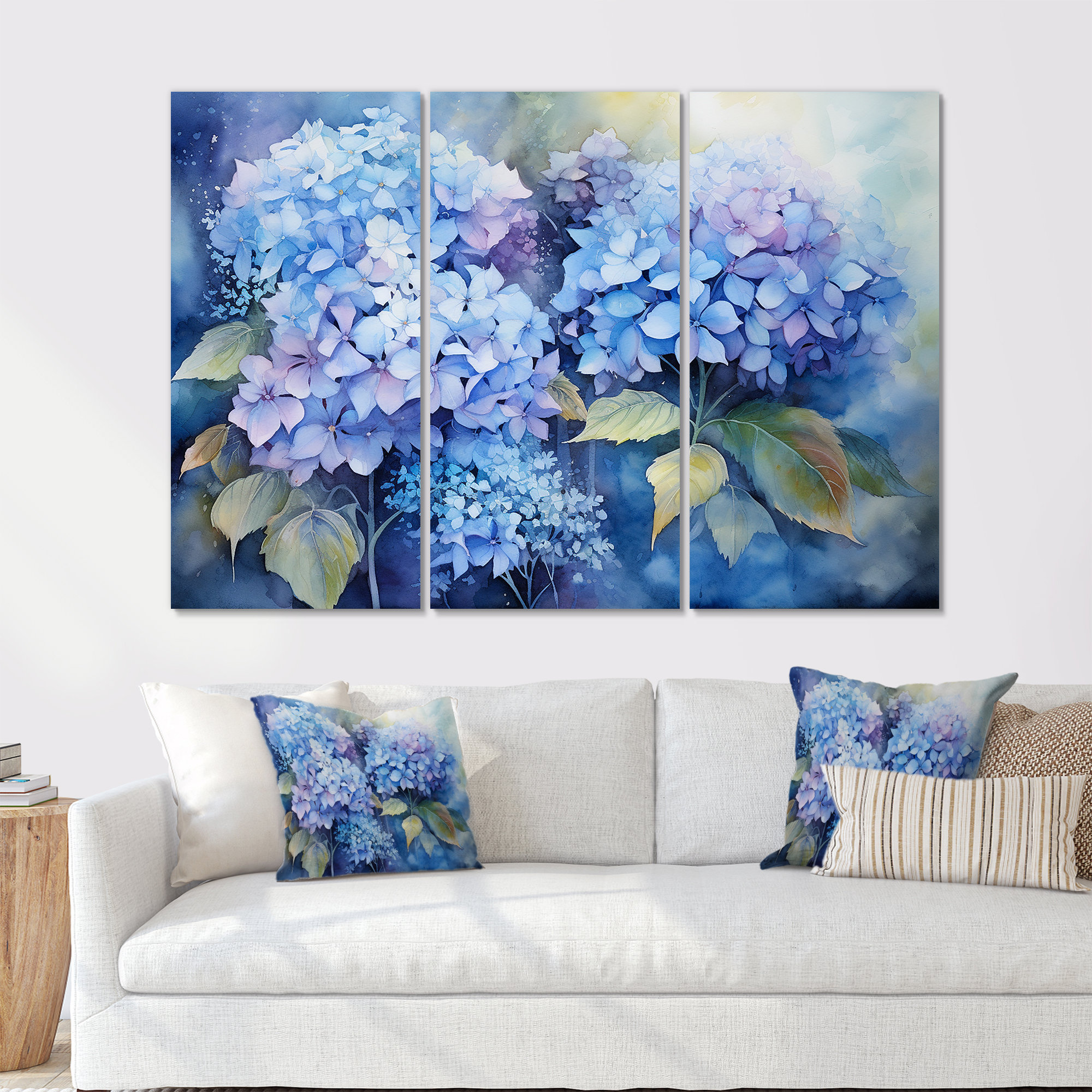 Lark Manor™ Blue Hydrangea Farmhouse Still Life I - Hydrangea Canvas ...