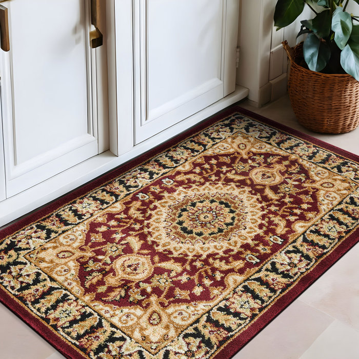 Andover Mills™ Shiflett Oriental Burgundy/Mustard/Black Area Rug ...