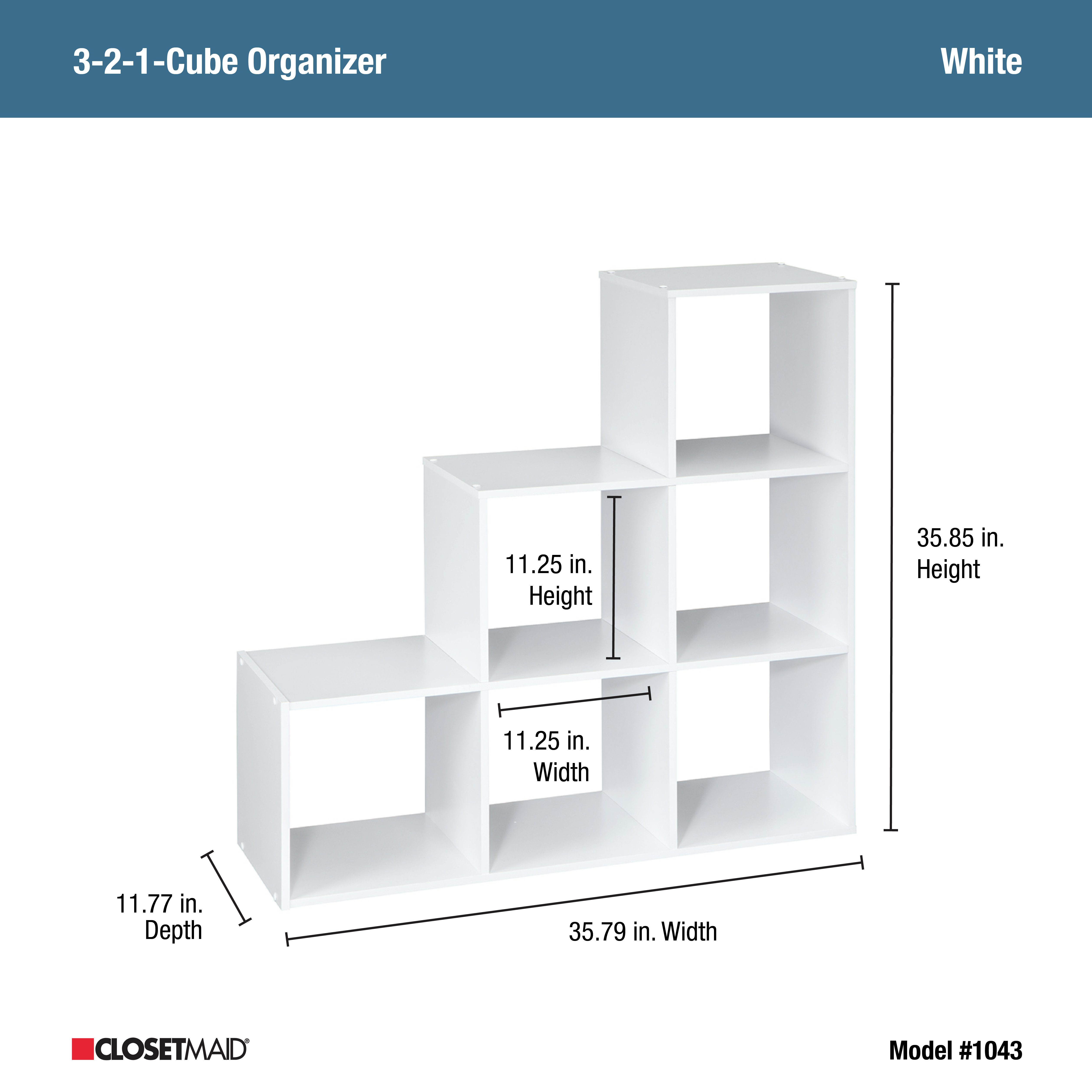 ClosetMaid Cubeicals 35.85'' H x 35.79'' W 3-2-1 Cube Bookcase ...