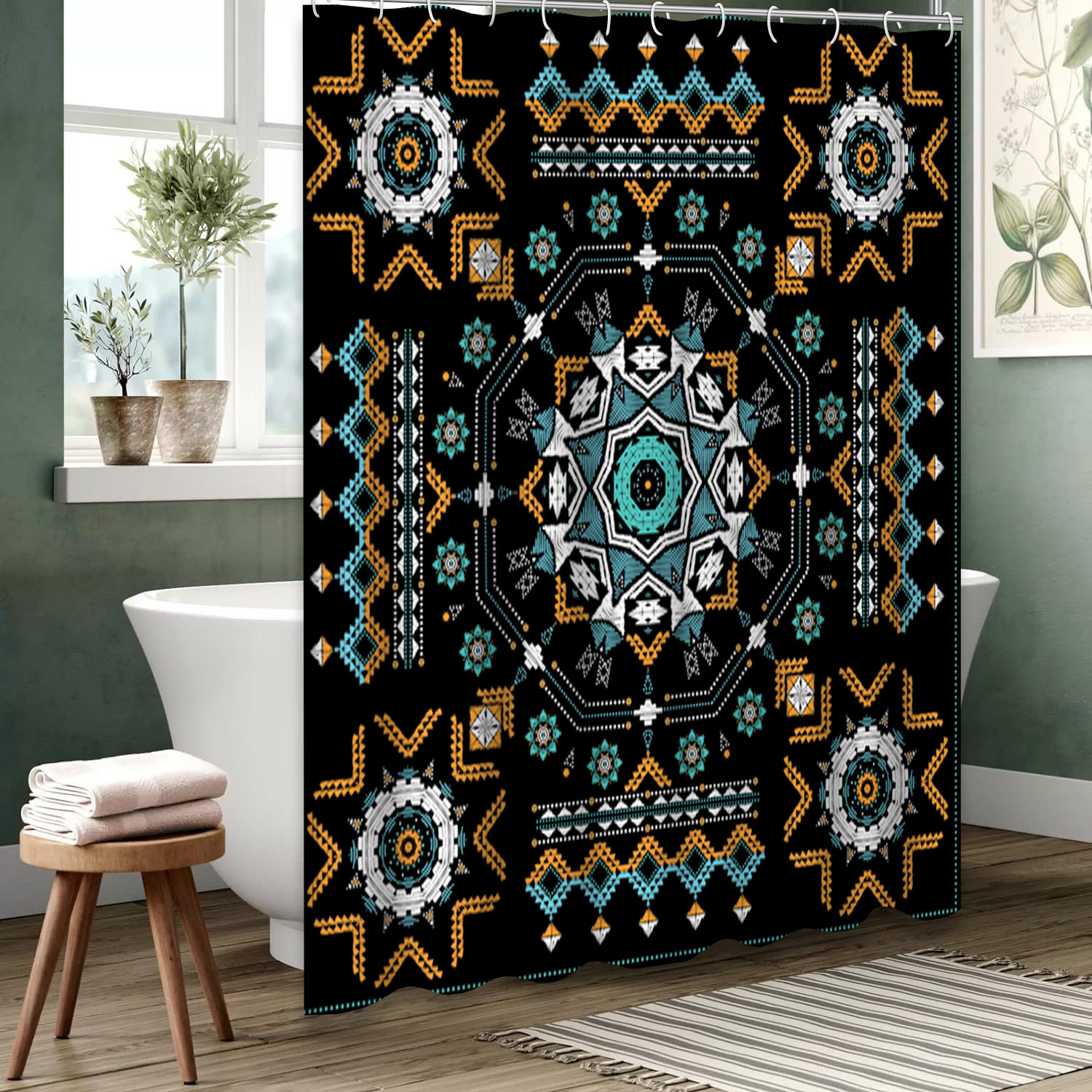 East Urban Home Traditional North Waterproof Shower Curtain,American ...