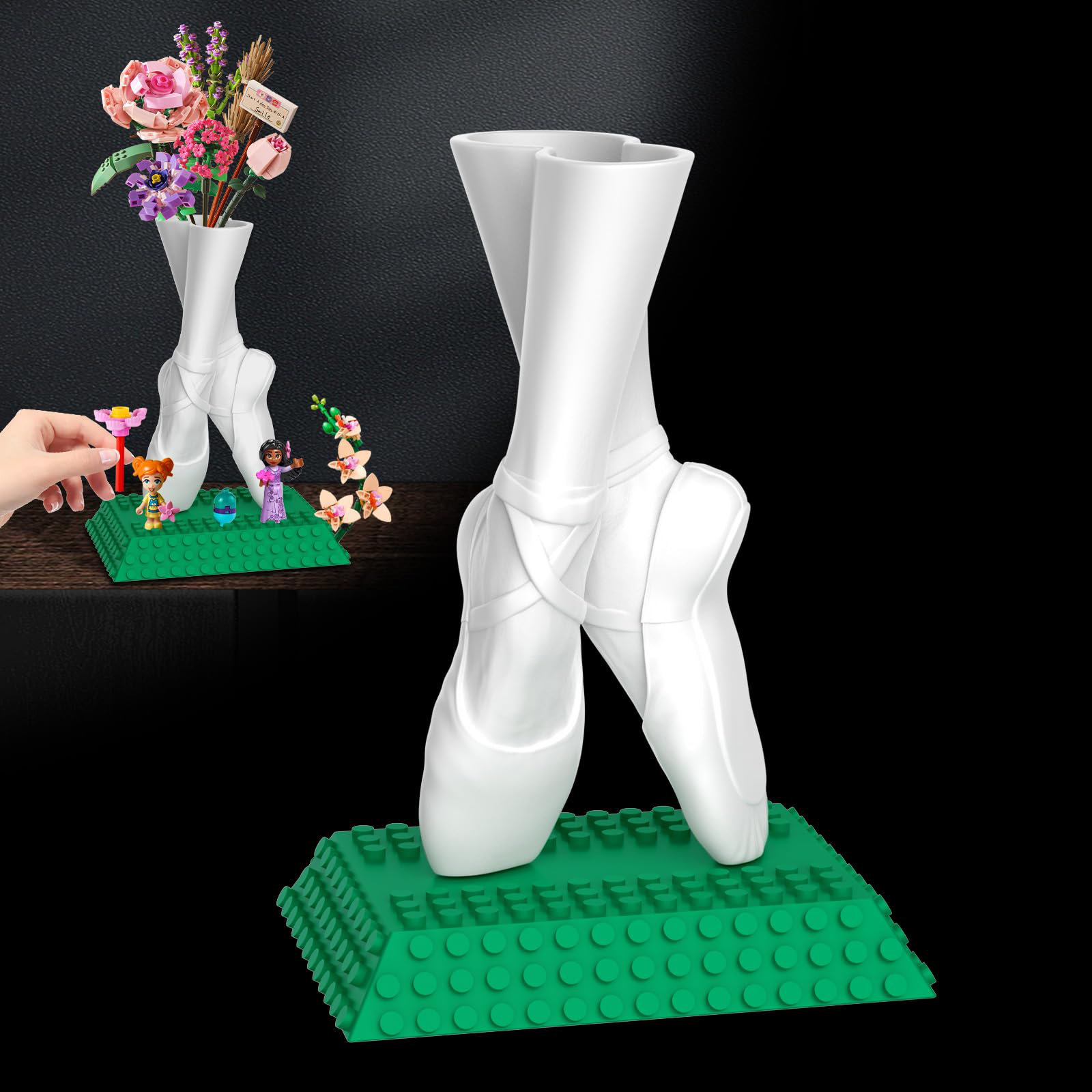 Ivy Bronx Ballet Shoes Vase, LEGO Compatible, For LEGO Flowers Set ...