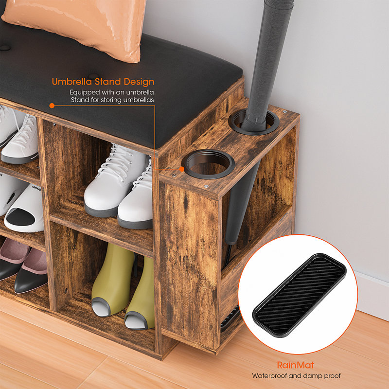 Millwood Pines 10 Pair Shoe Storage Cabinet, Upholstered Shoe Storage ...