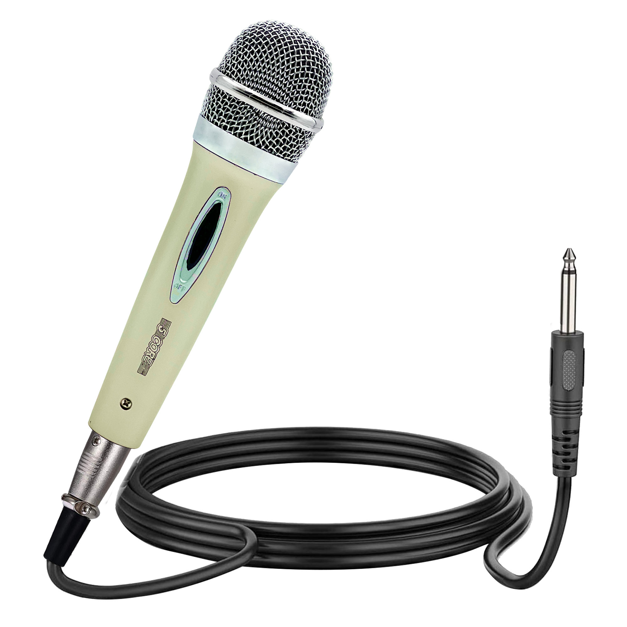5 Core Karaoke Microphone, Dynamic Vocal Cardioid Unidirectional Mic with On/Off Switch XLR Cord ...