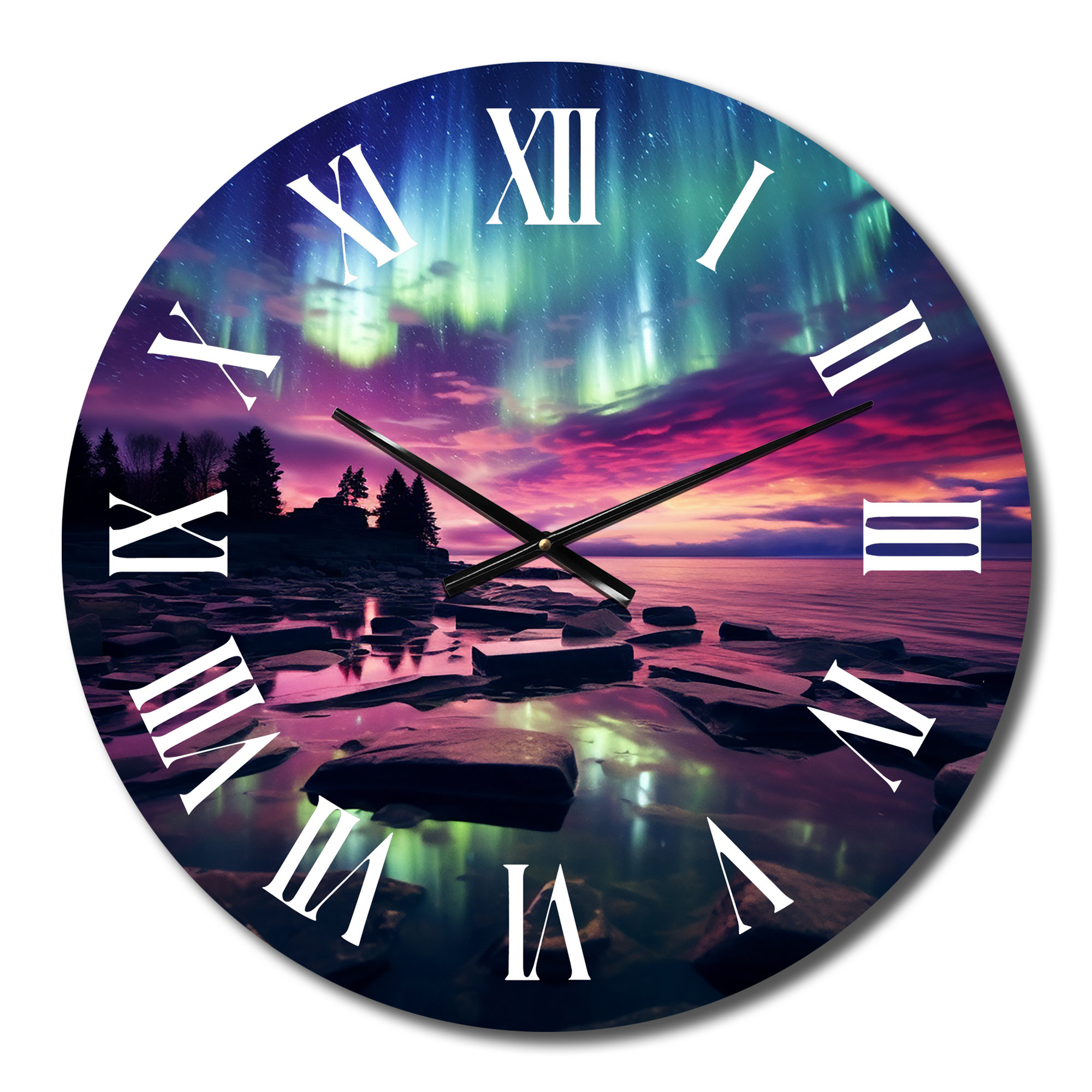 Design Art Magical Aurora Borealis Artic Lake Serenity II Metal Wall ...