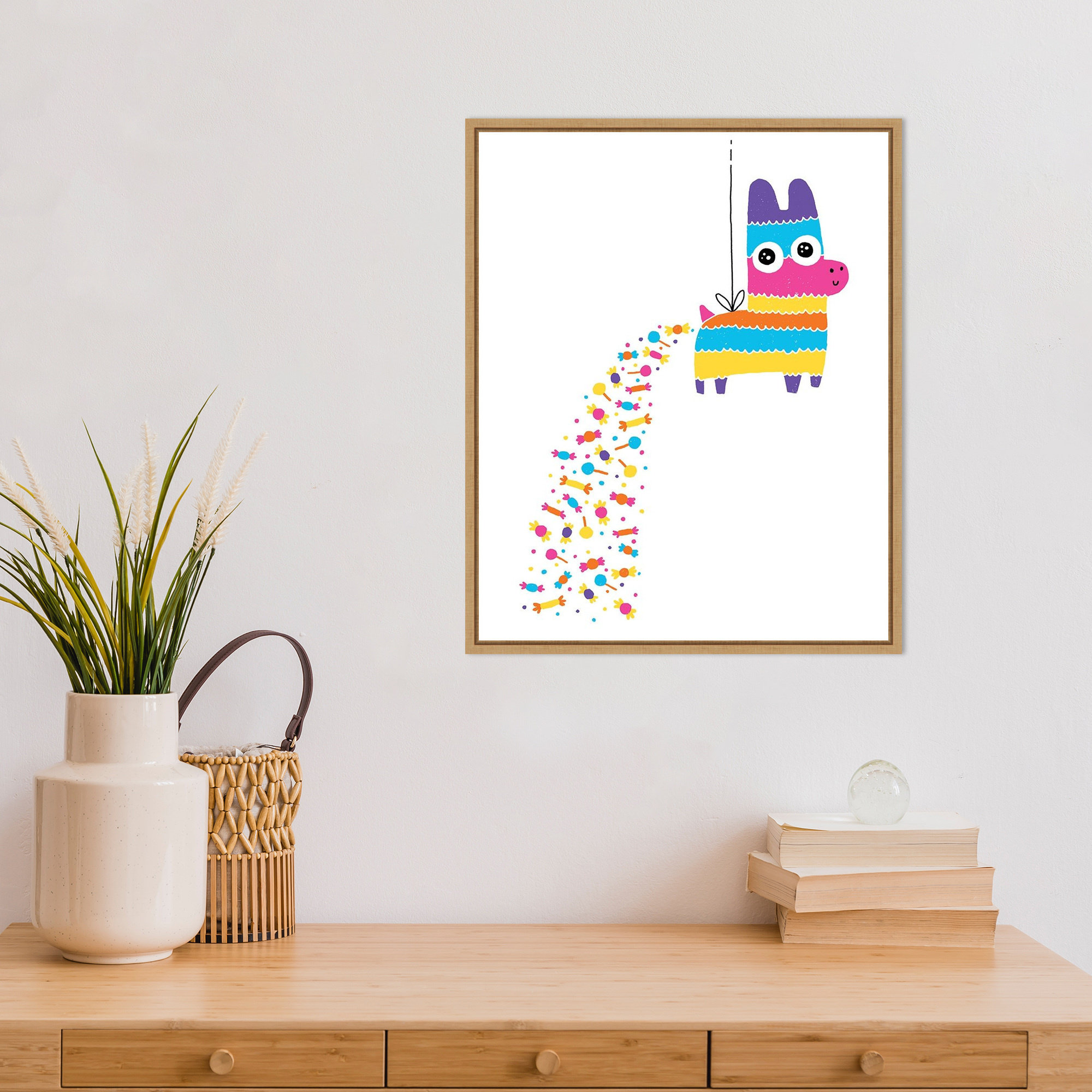 Indigo Safari Pinata Poop by Michael Buxton - Floater Frame Painting ...