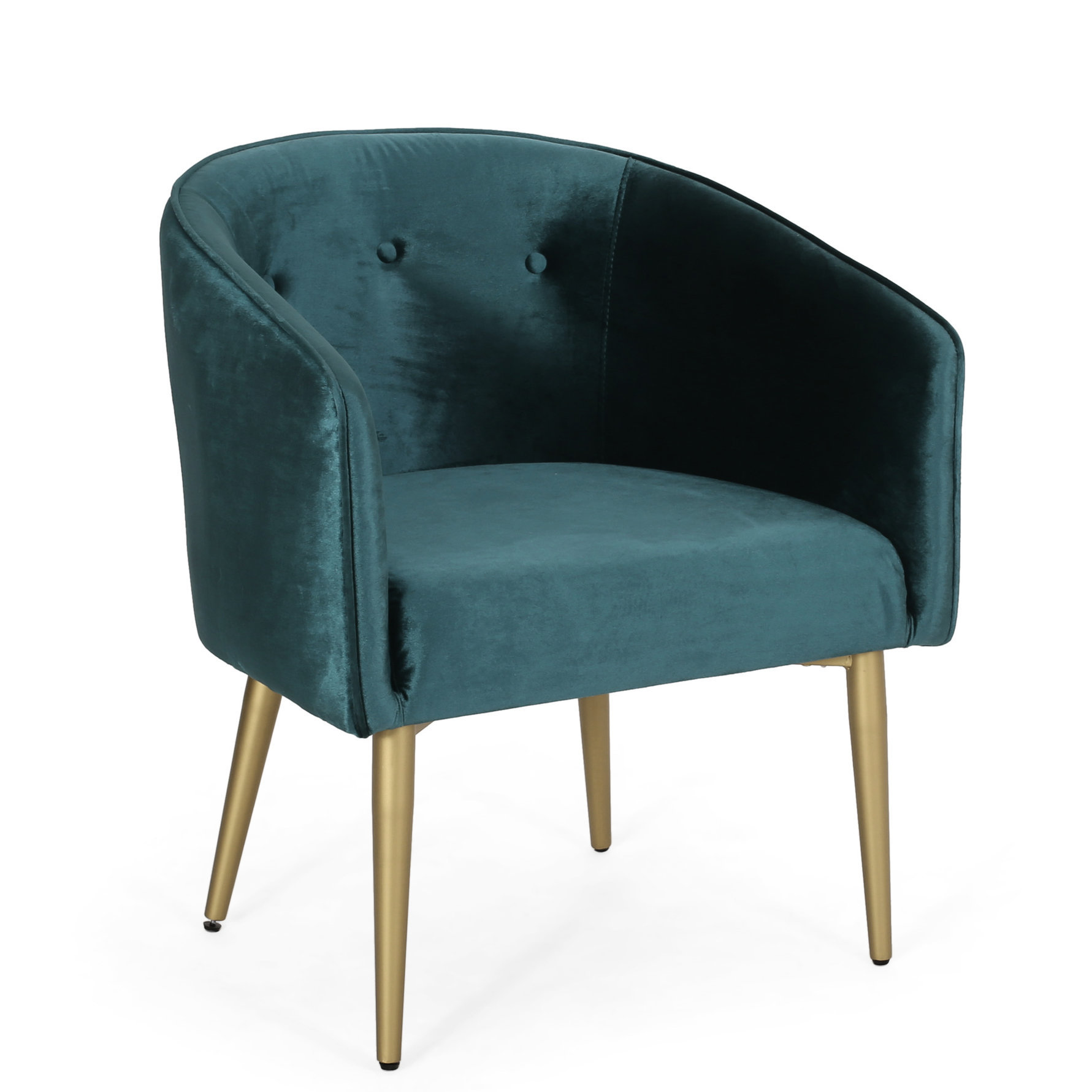 Hokku Designs Stylish Modern Dining Arm Chair In Teal Velvet With ...