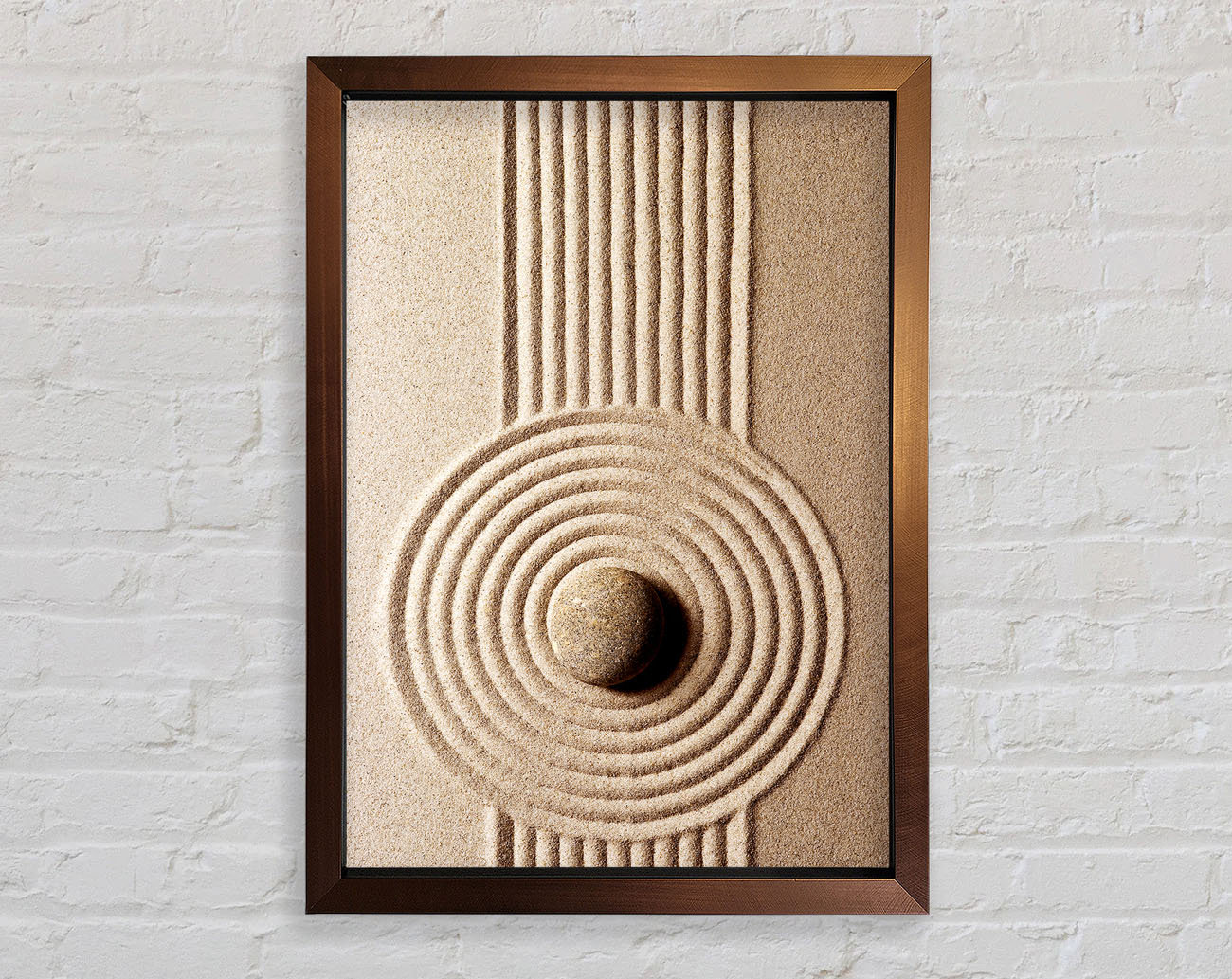 Highland Dunes Circular Sand Script Zen Framed Print | Wayfair.co.uk