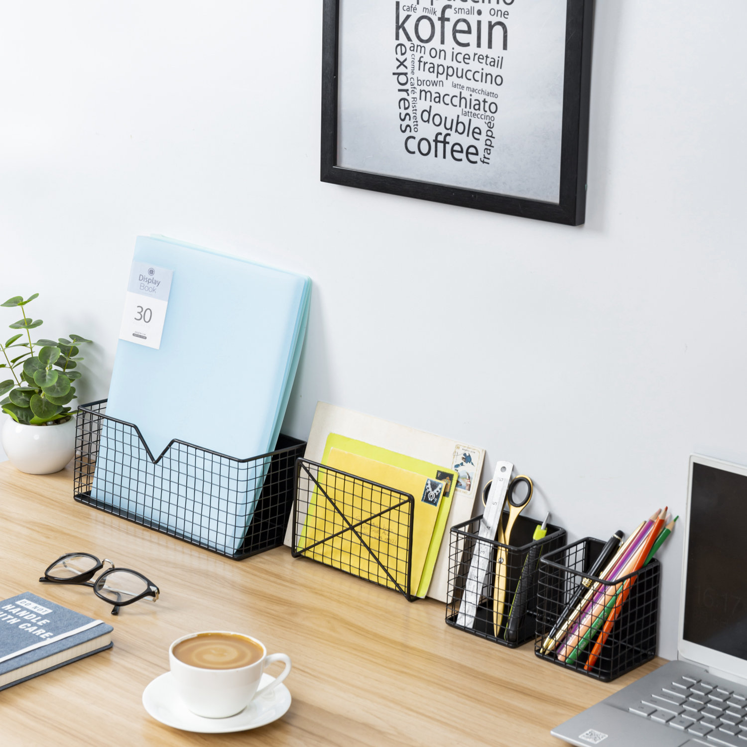 Inbox Zero 4-Peice Office Desk Accessories Organizer Set | Wayfair