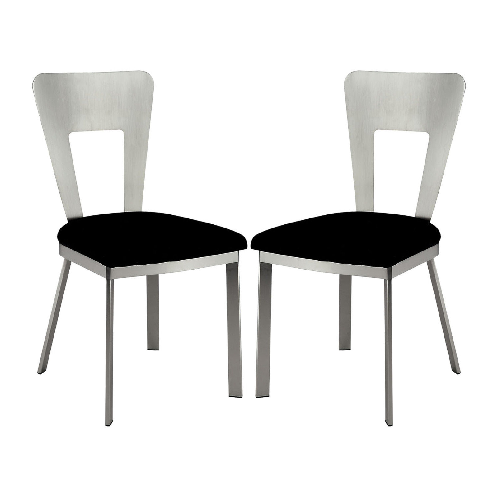 Latitude Run® Set Of 2 Microfiber And Metal Side Chairs In Silver And ...