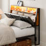 Ivy Bronx Hidden Storage Headboard With Charging Station, Ergonomic ...