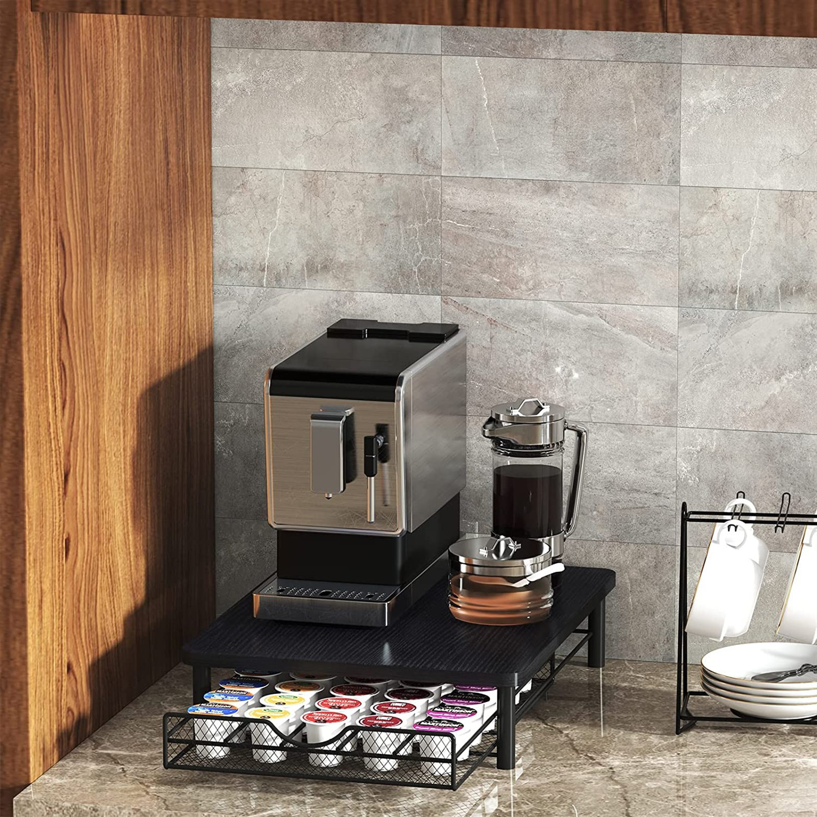 Prep & Savour Coffee Pod Drawer Holder, K Cup Holder With 35 Capacity ...