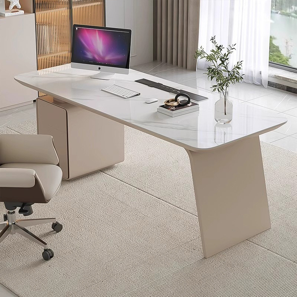BELSUB White Italian Luxury High-End Desk | Wayfair