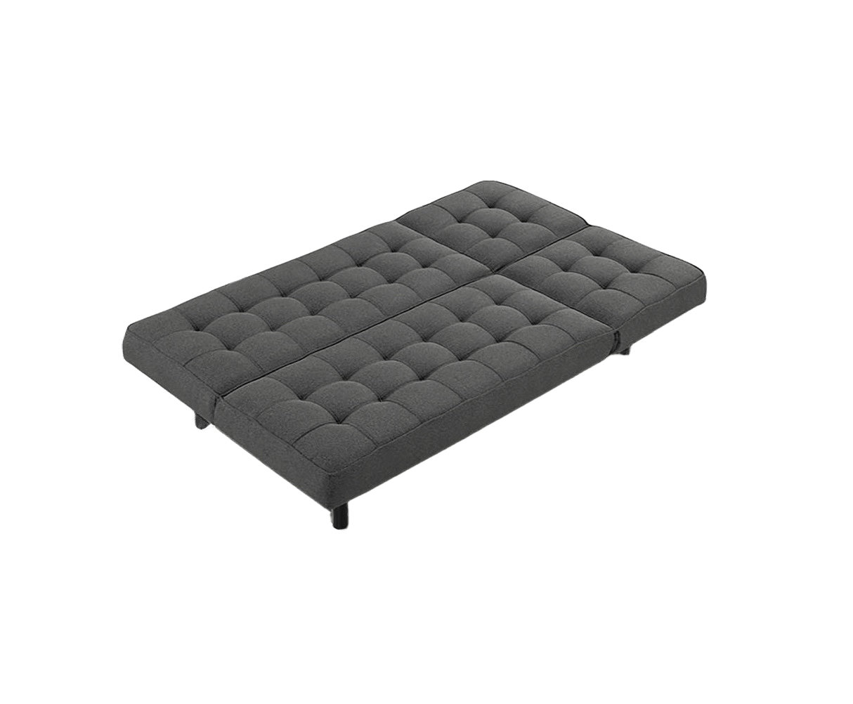 Latitude Run® Dark Gray Futon Sofa Biscuit Tufting Seat Back 1Pc Sofa ...