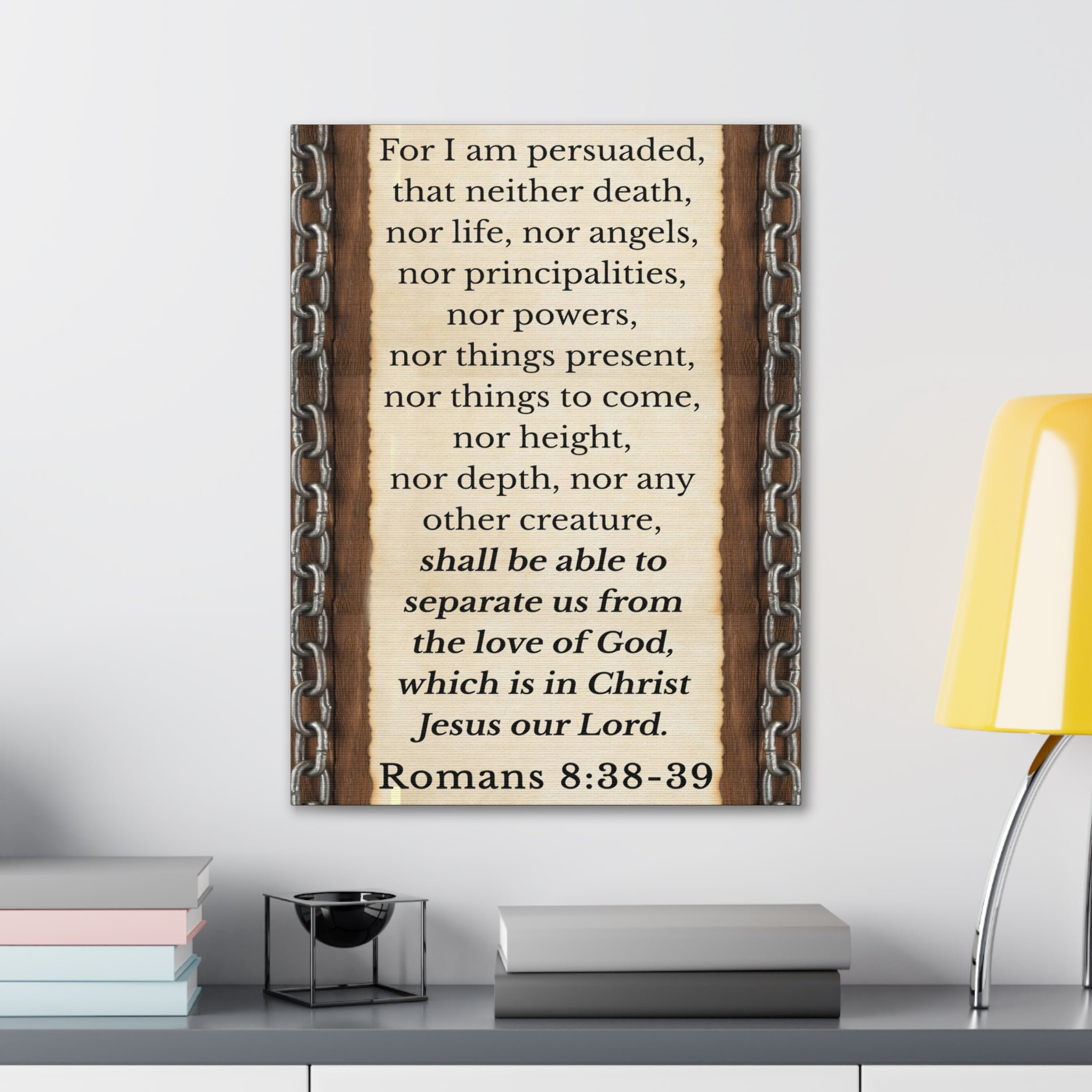 Trinx Scripture Walls Romans 8:38-39 Chain Bible Verse Canvas Christian ...