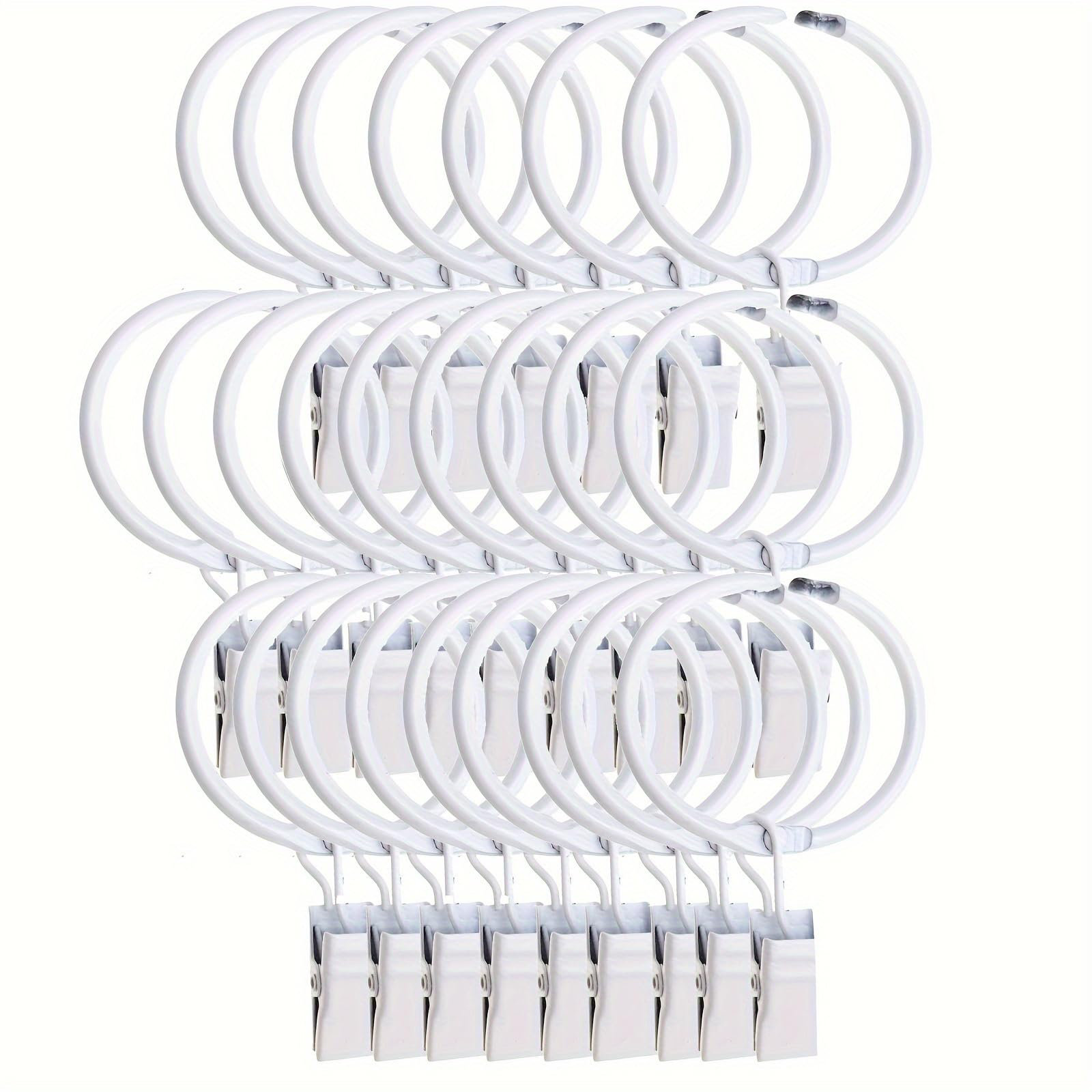 MABOSY 35 Pcs Openable Curtain Clips With Rings White 2Inch Strong ...