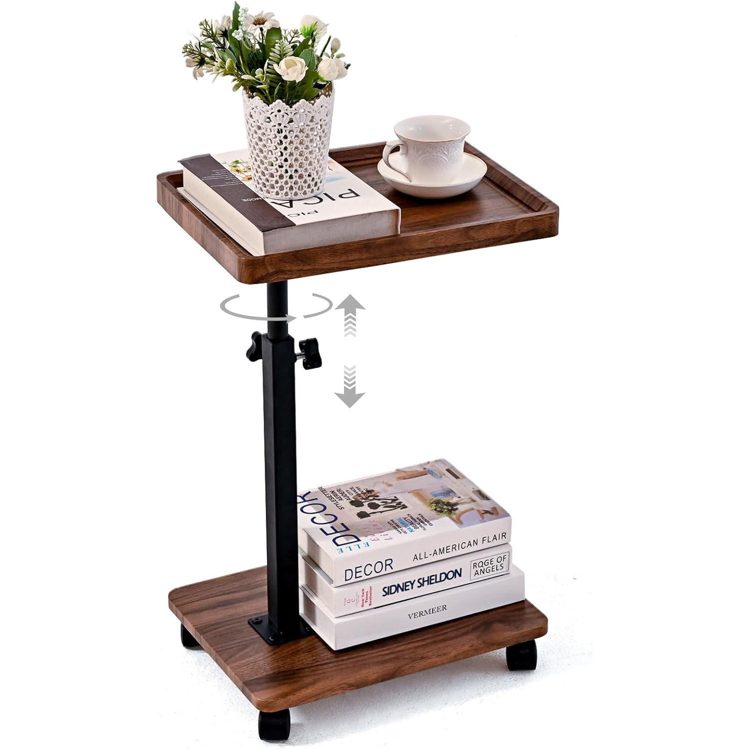 17 Stories C Table End Table Adjustable Height,C Shaped End Table For ...