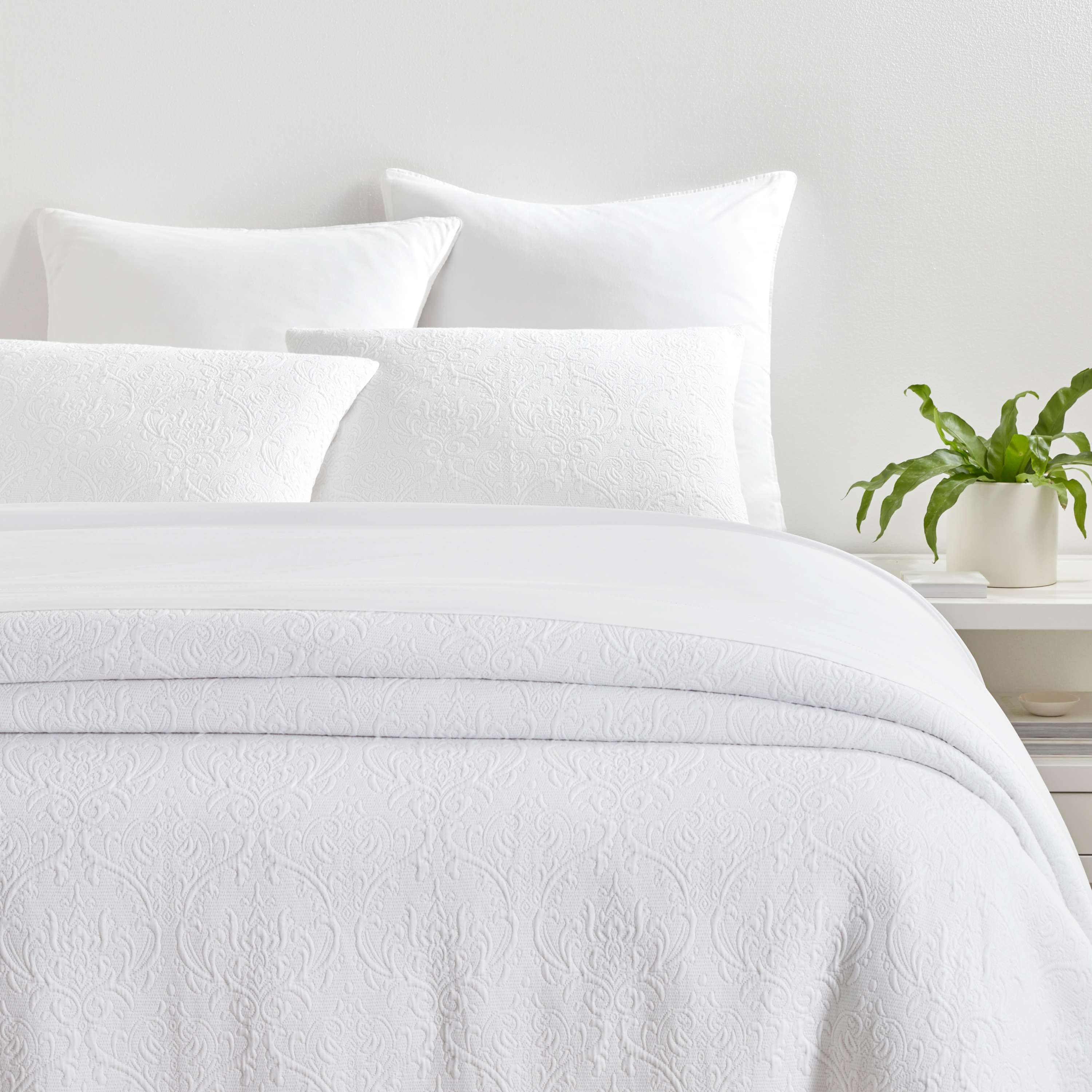Birch Lane™ Brylie White Standard Cotton Coverlet / Bedspread Set | Wayfair