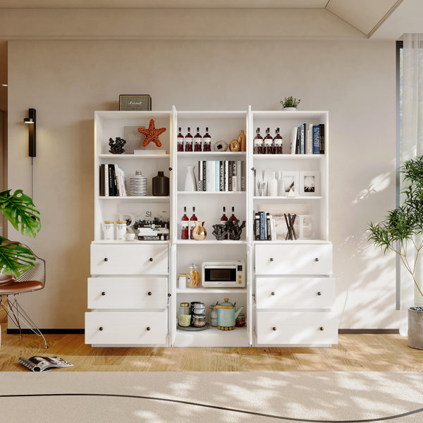 Latitude Run® Resie 71" H x 47.3" W Glass Library Bookcase & Reviews ...