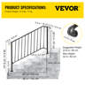 VEVOR Hand Rails for Outdoor Steps, Wrought Iron Railing, Porch And ...