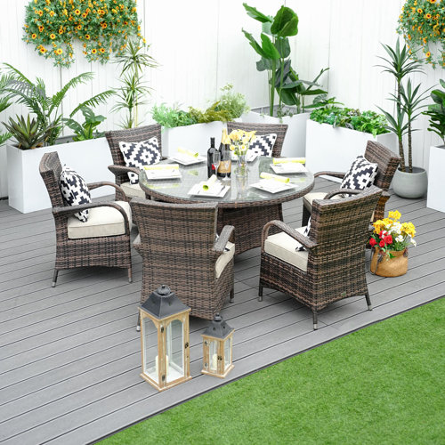 Round Patio Dining Sets You'll Love | Wayfair