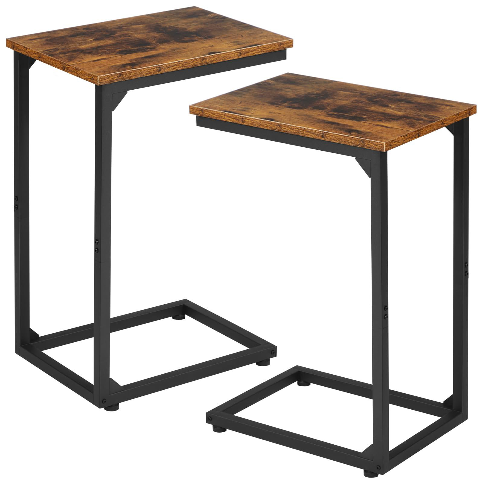 17 Stories C Shaped End Tables, TV Trays Set Of 2 For Living Room ...