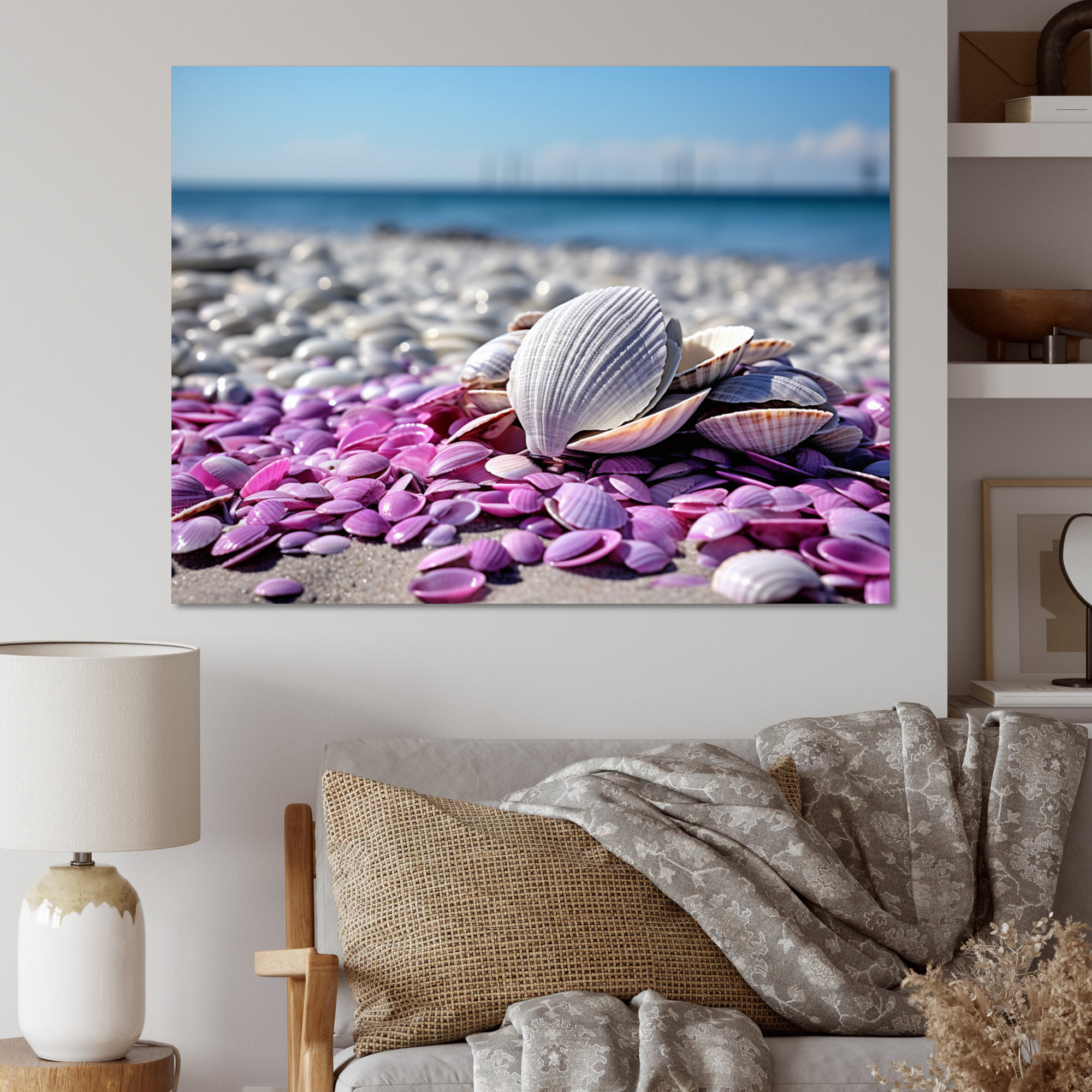 Dovecove Beach Shells And Shadows I Framed On Canvas Print | Wayfair