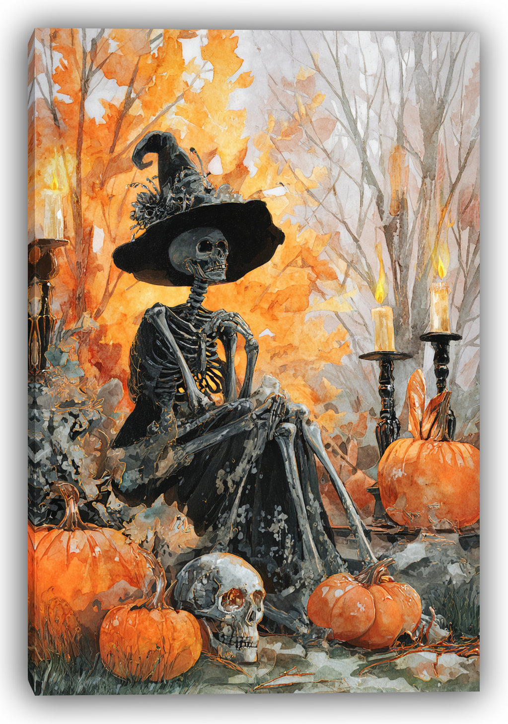 Ophelia & Co. Skeleton Witch Gathering - Wrapped Canvas Wall Art | Wayfair