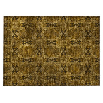 HomeRoots 2' X 3' Burgundy and Black Floral Medallion Washable Non Skid ...