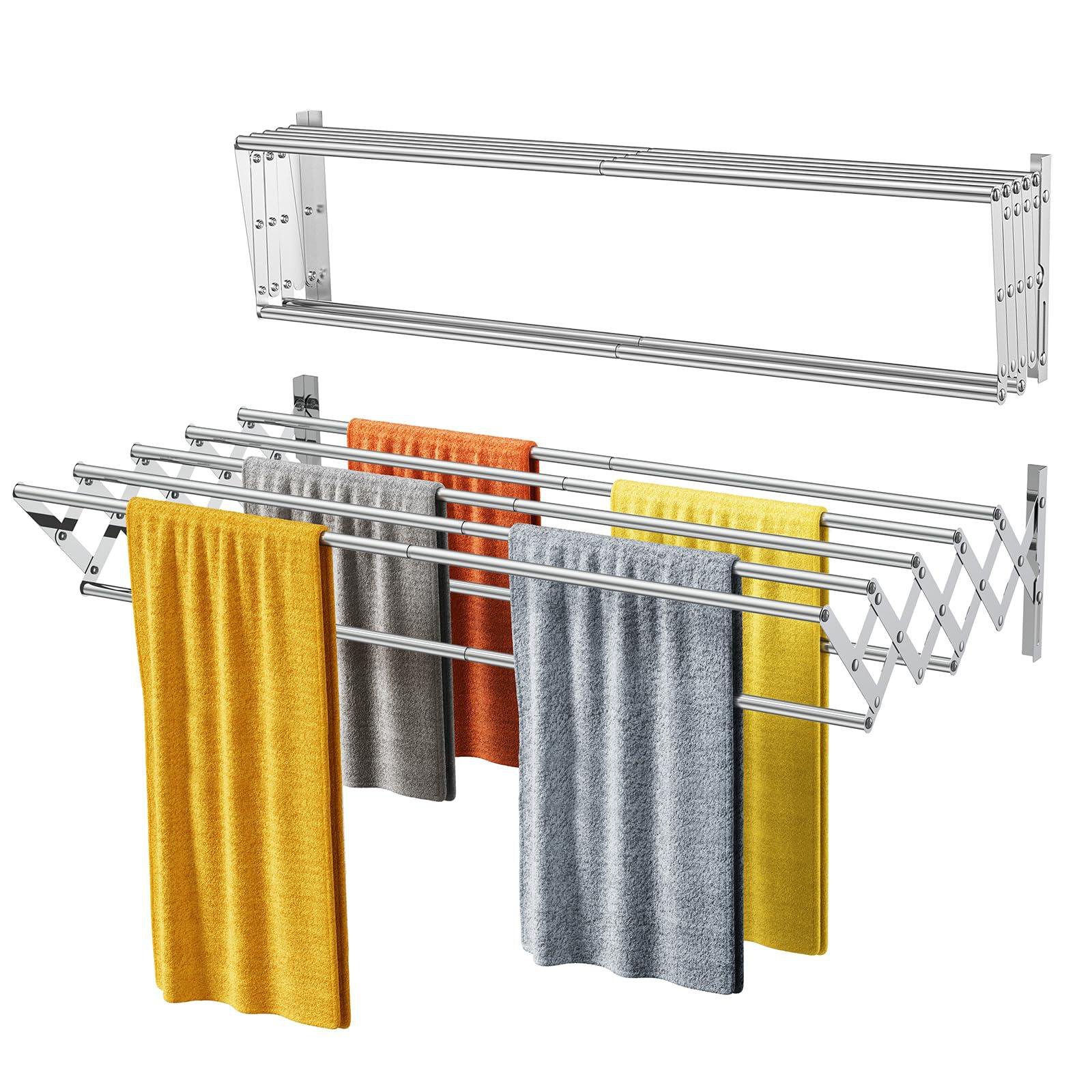 Rebrilliant Aluminum Foldable Wall-Mounted Drying Rack | Wayfair