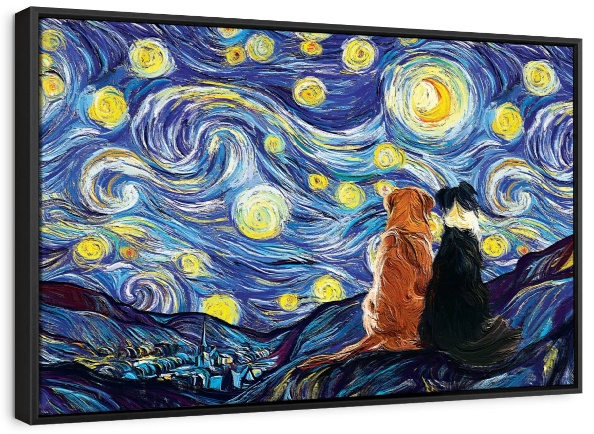 Vault W Artwork Tyree Dogs Journey Starry Night Canvas Print | Wayfair
