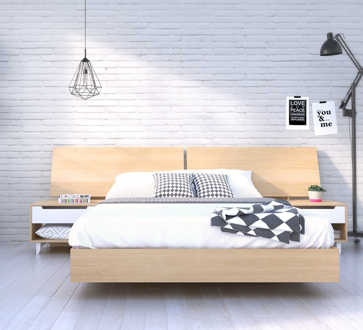 Latitude Run® Ensemble de chambre à coucher grand lit 3 pièces Amariah ...