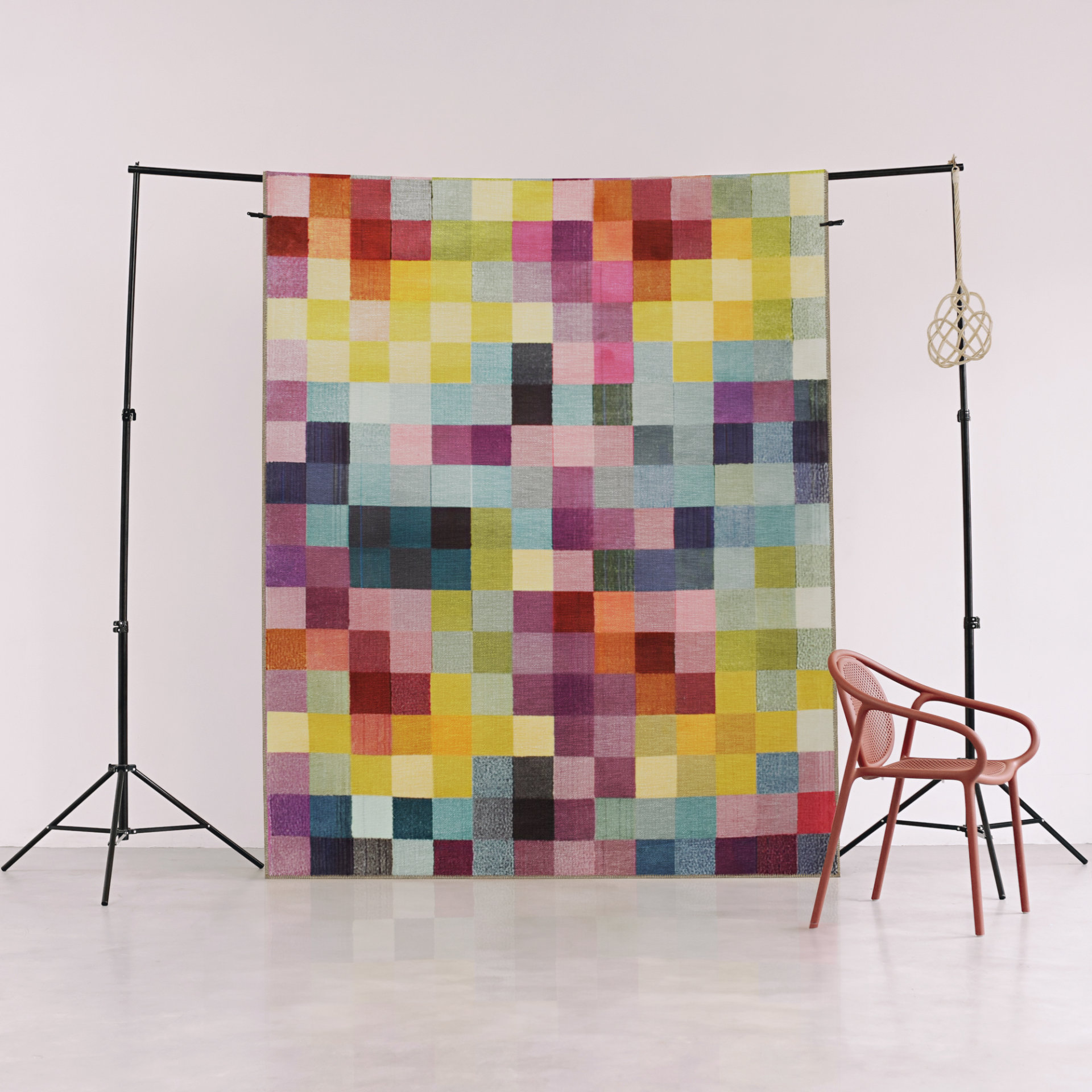 Orren Ellis Multi-Colored Square Pixel Patterned Modern Decorative Rug ...