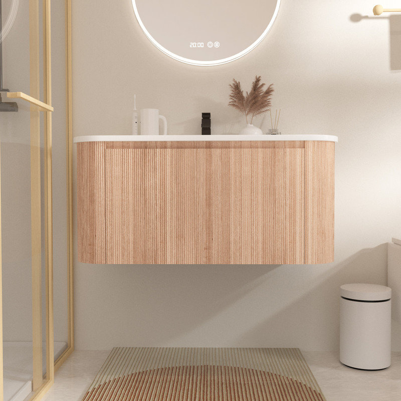 Latitude Run® 36 Inch Floating Bathroom Vanity with Integrated Sink ...