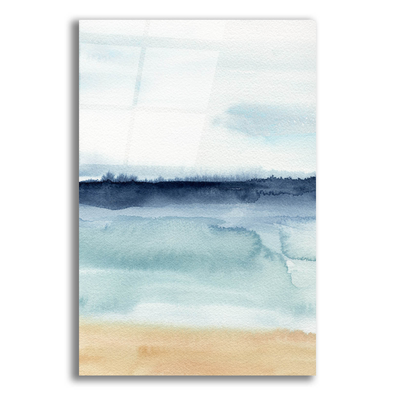 Epic Art 'Watercolor Ocean Horizon 1' by Annie Warren Acrylic Glass ...