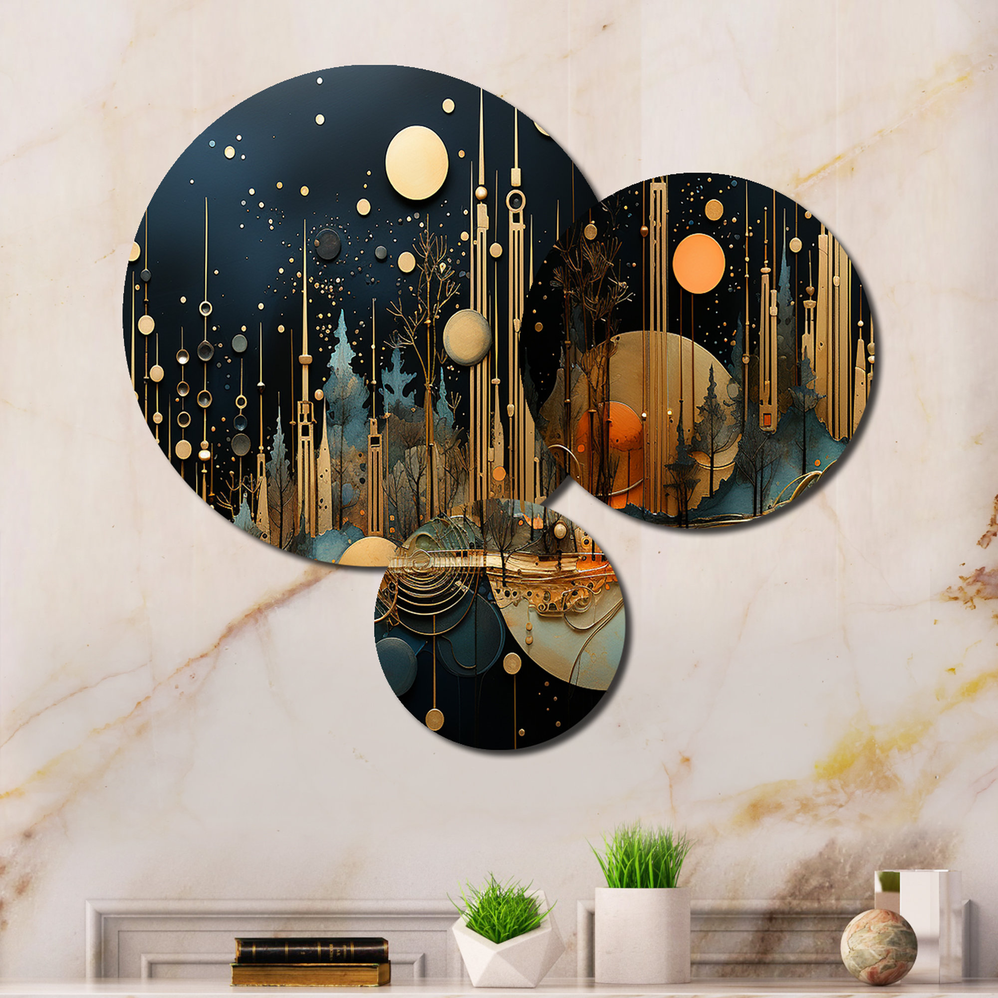 Ivy Bronx Collage Constellations I - Abstract Collages Metal Art Living ...