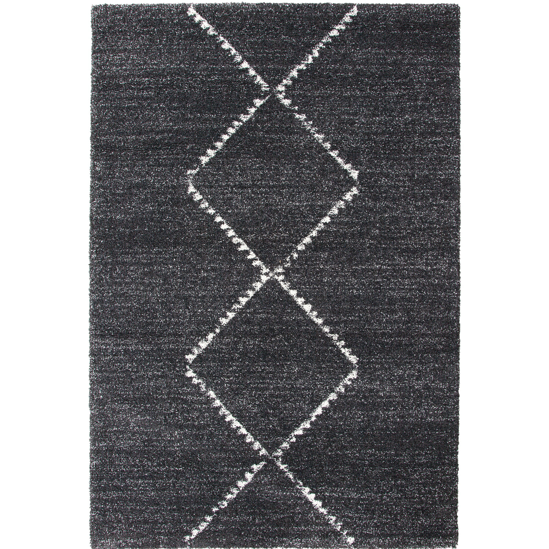 Hokku Designs Asher Black/ Ivory Argyle Area Rug | Wayfair