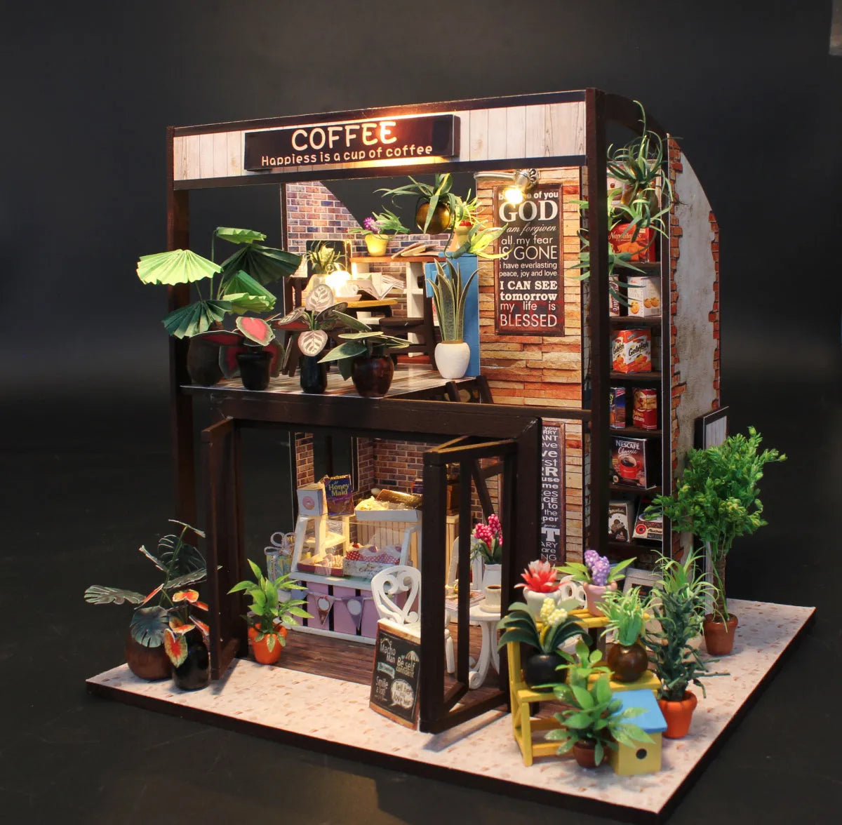 Wizardi Miniature Roombox Kit Coffee House Dollhouse Kit Wayfair Canada