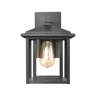 Ebern Designs Chiyo Matte Black Beveled Outdoor Wall Lantern | Wayfair