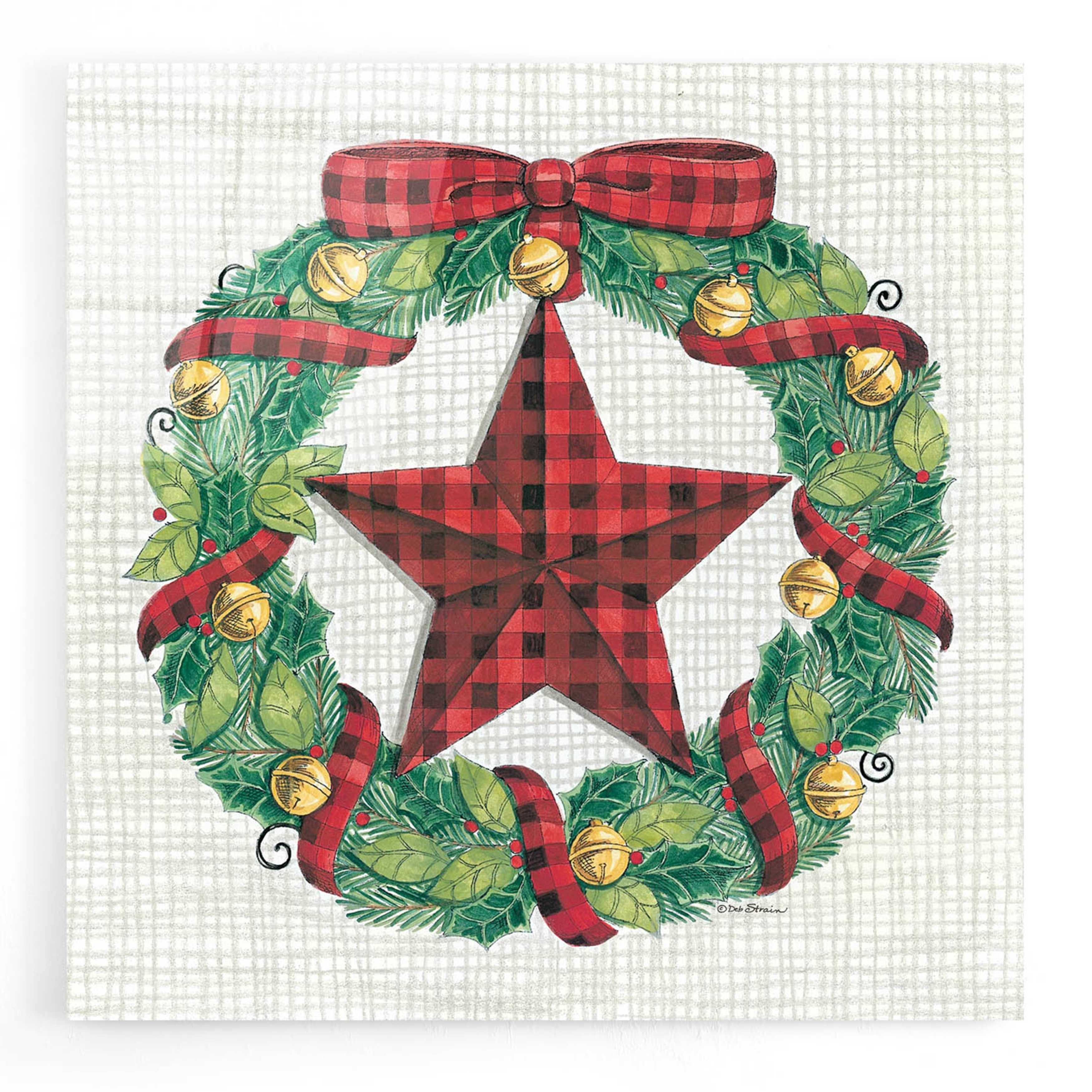 The Holiday Aisle® ''Joy Angels Wreath'' By Deb Strain, Acrylic Glass ...