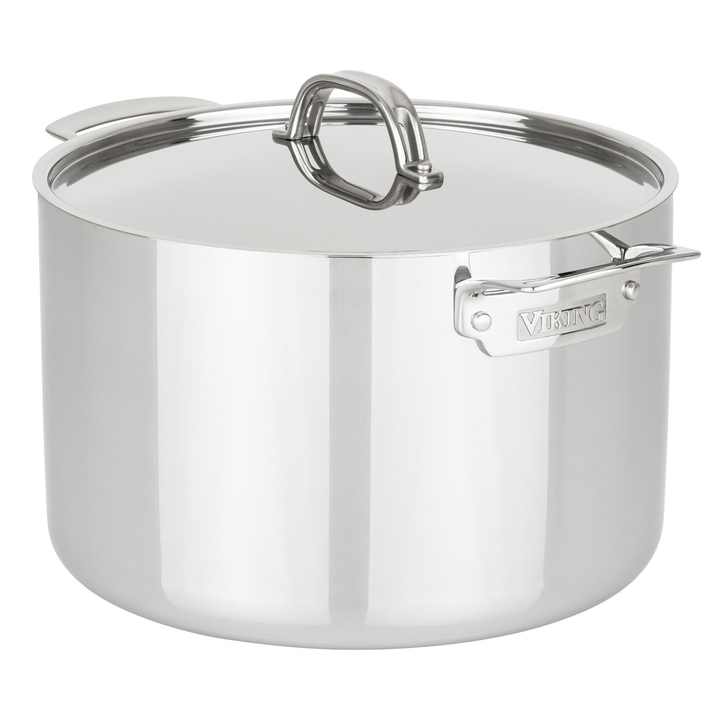 Viking 3-Ply Stainless Steel 12-Quart Stock Pot with Metal Lid ...