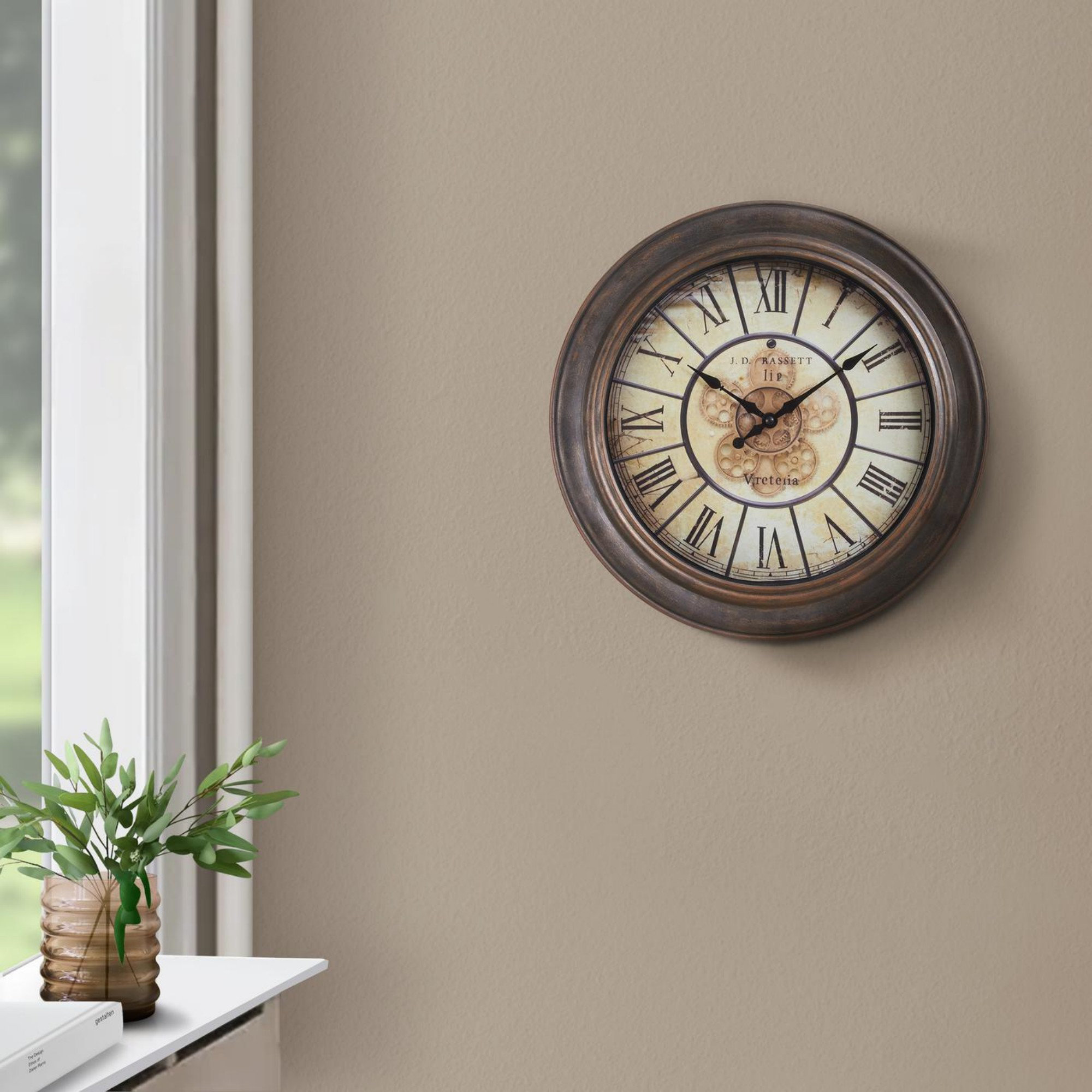 Fleur De Lis Living 15" Round Wall Clock | Wayfair